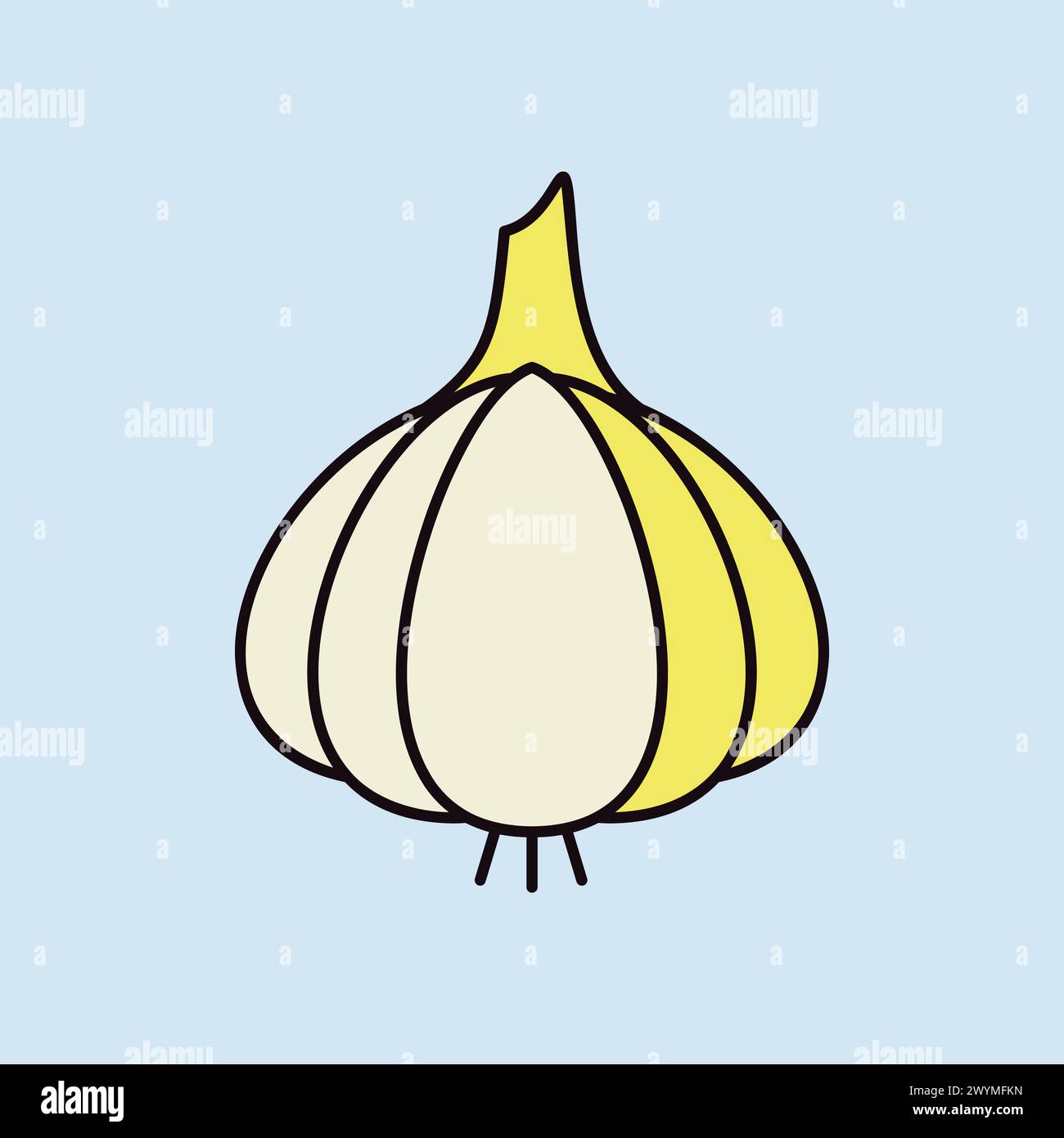 Garlic bulb, allium sativum isolated design vector icon. Vegetable sign ...