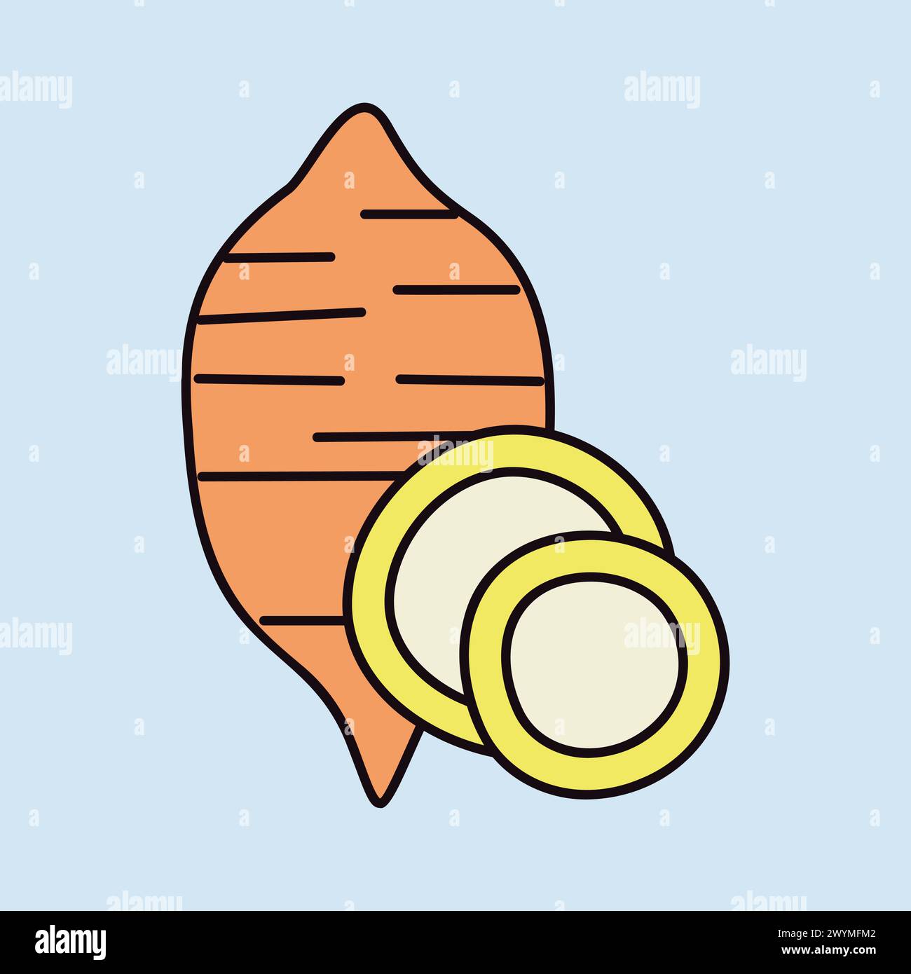Sweet Potato isolated vector icon. Vegetable sign. Graph symbol for ...