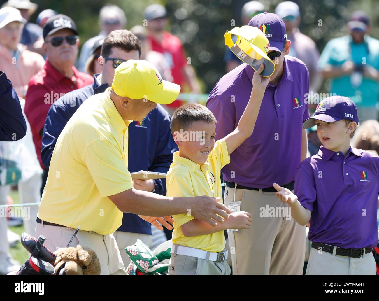 Augusta, United States. 06th Apr, 2024. Parker Tang celebrates after ...
