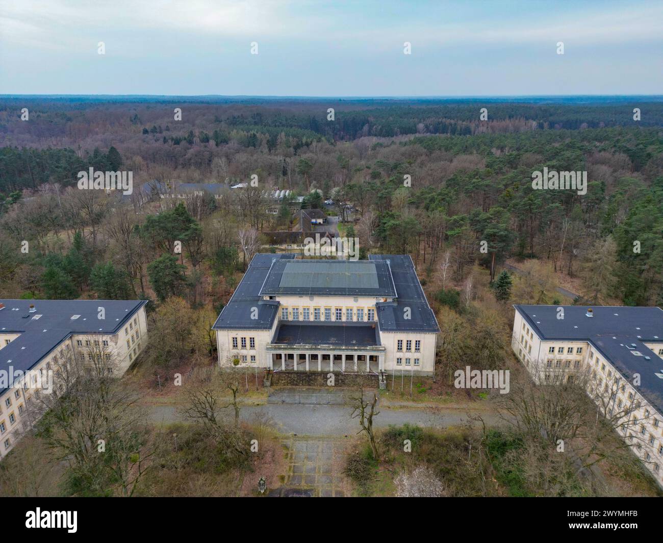 Wandlitz, Germany. 23rd Mar, 2024. The Bogensee area (aerial view with ...