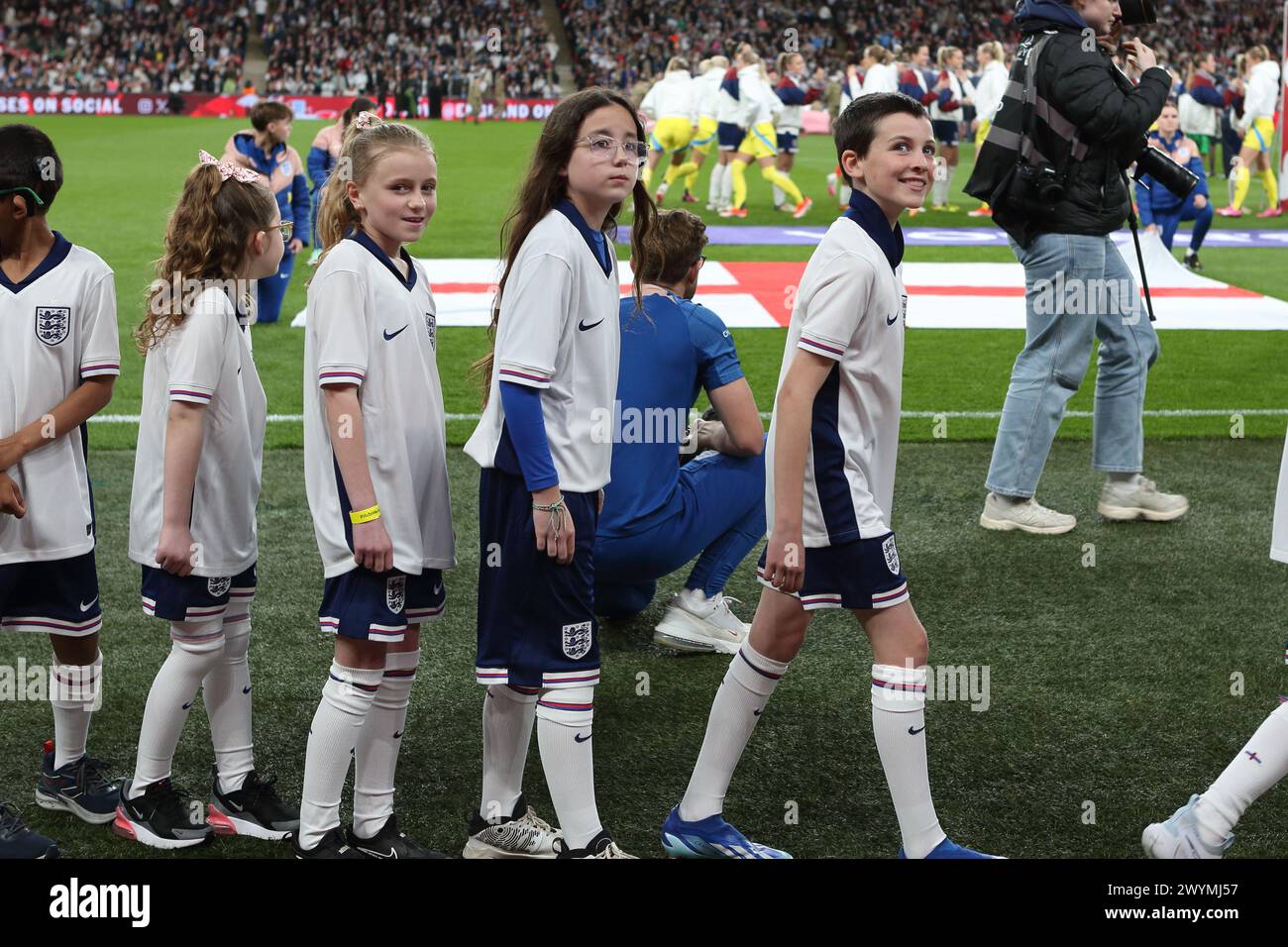 England team mascots leave pitch England v Sweden UEFA Women's Euro ...