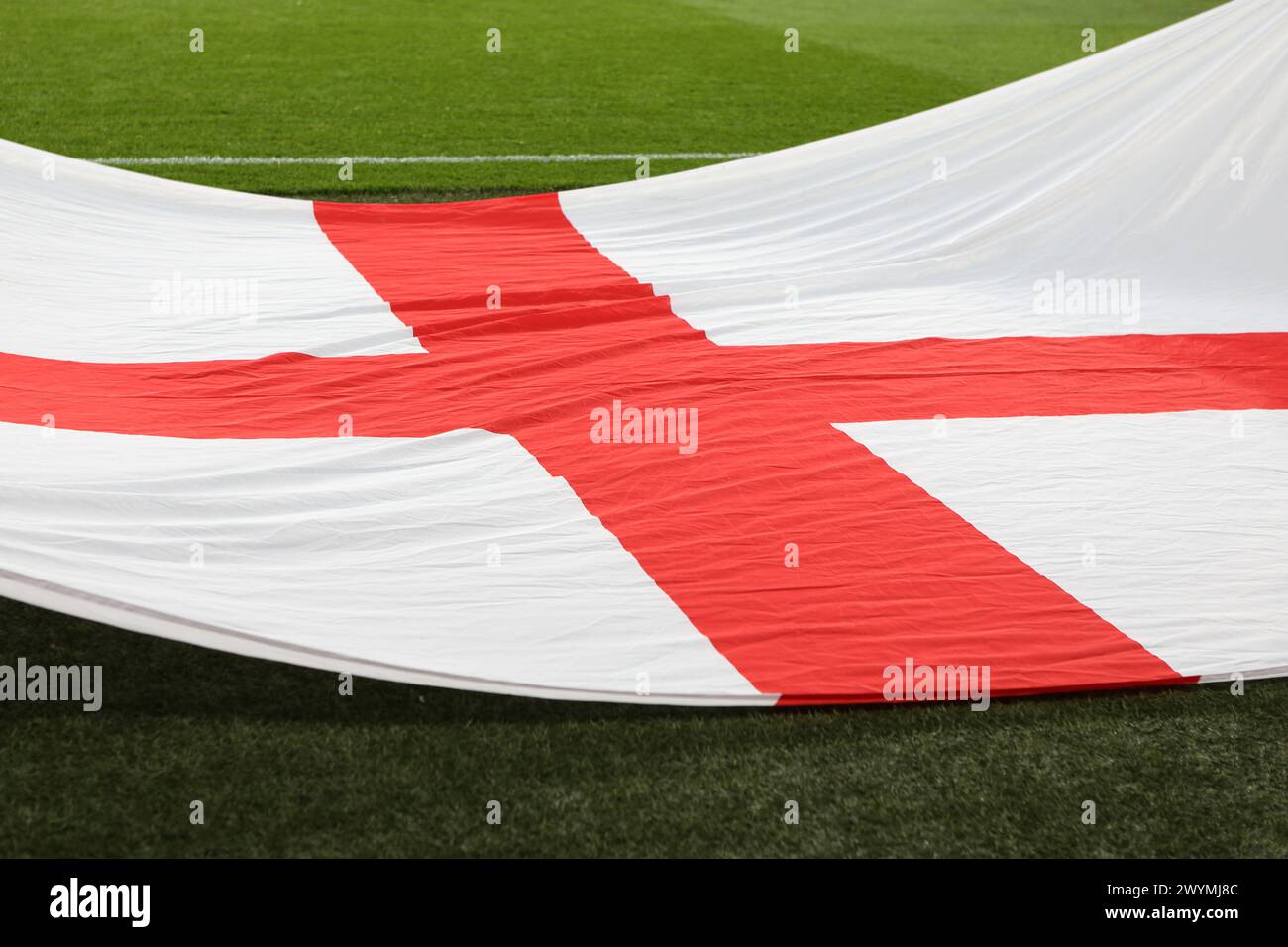 St George's flag England v Sweden UEFA Women's Euro football qualifier Wembley Stadium, London ...