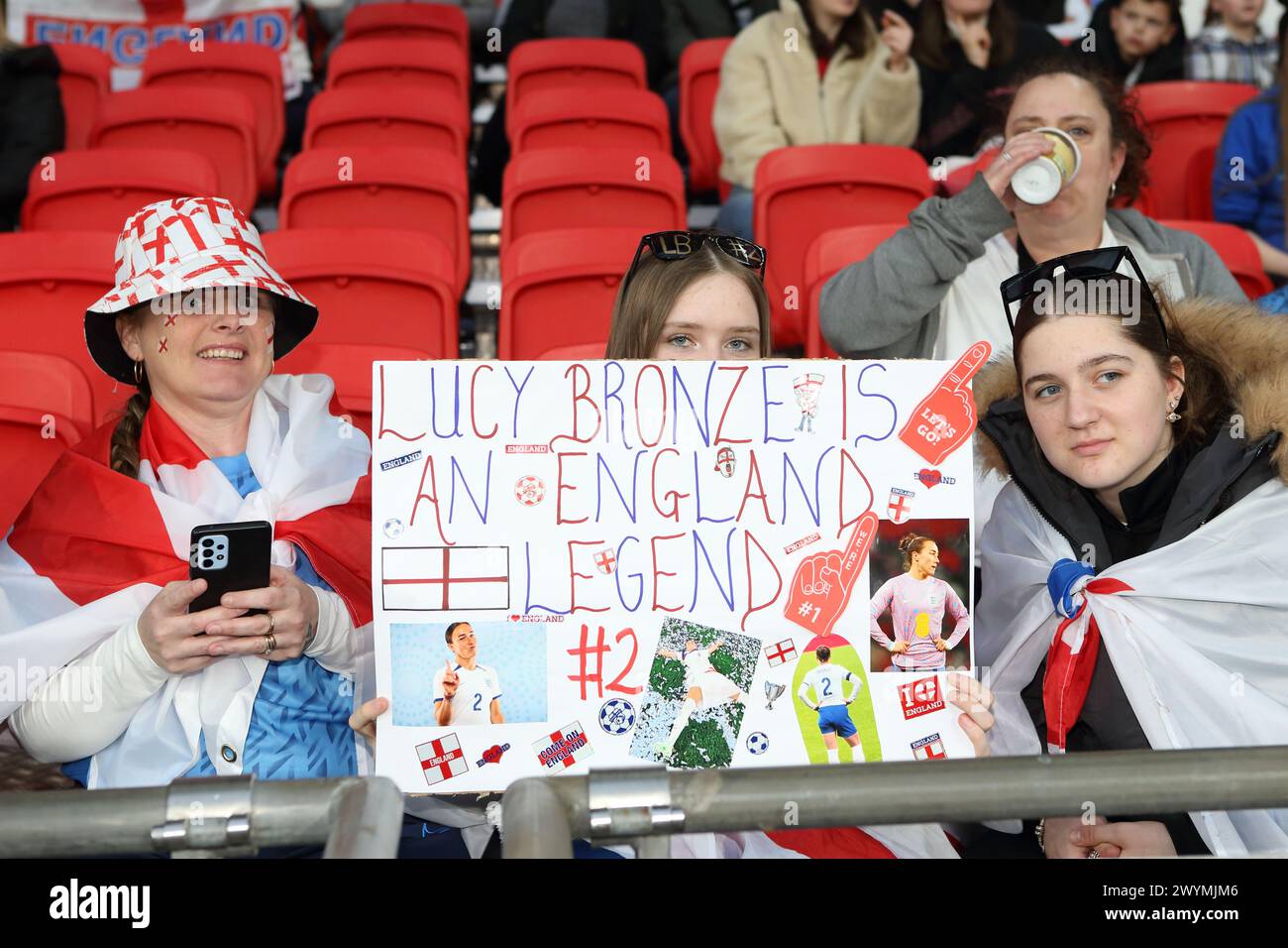 Fans with Lucy Bronze home made placards England v Sweden UEFA Women's ...