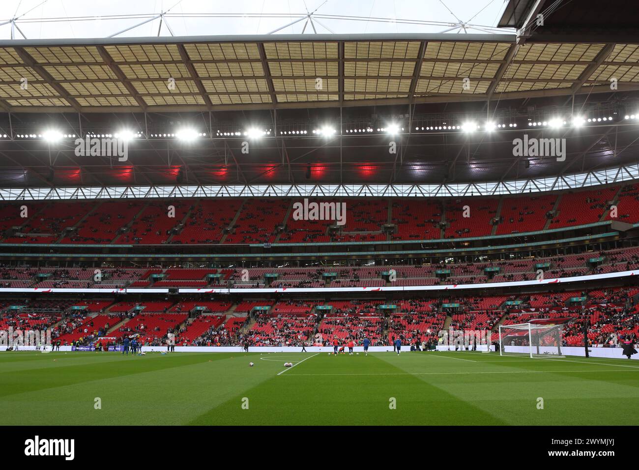 Wembley Stadium interior with floodlights on England v Sweden UEFA ...