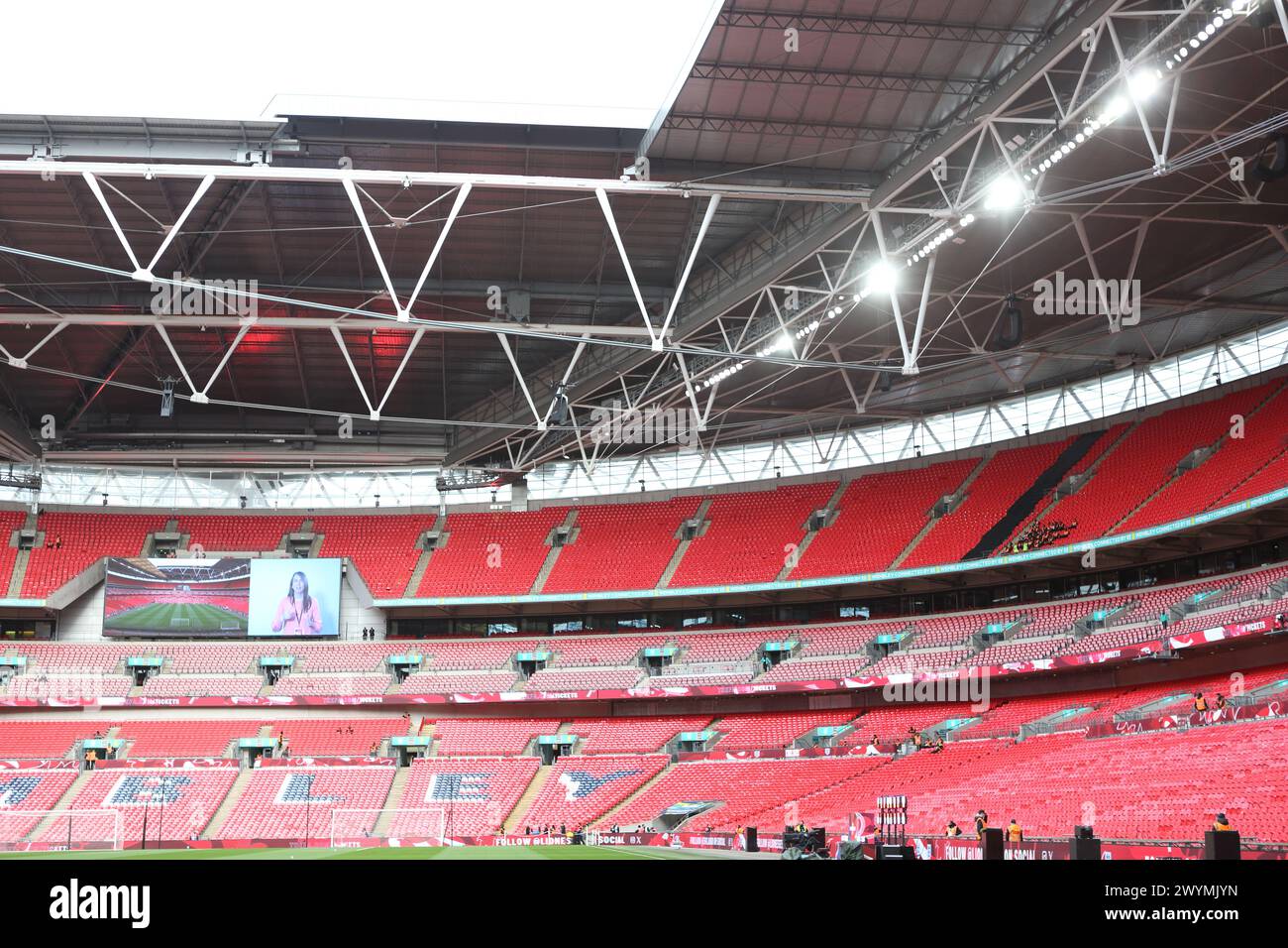 Wembley Stadium interior with floodlights on England v Sweden UEFA ...