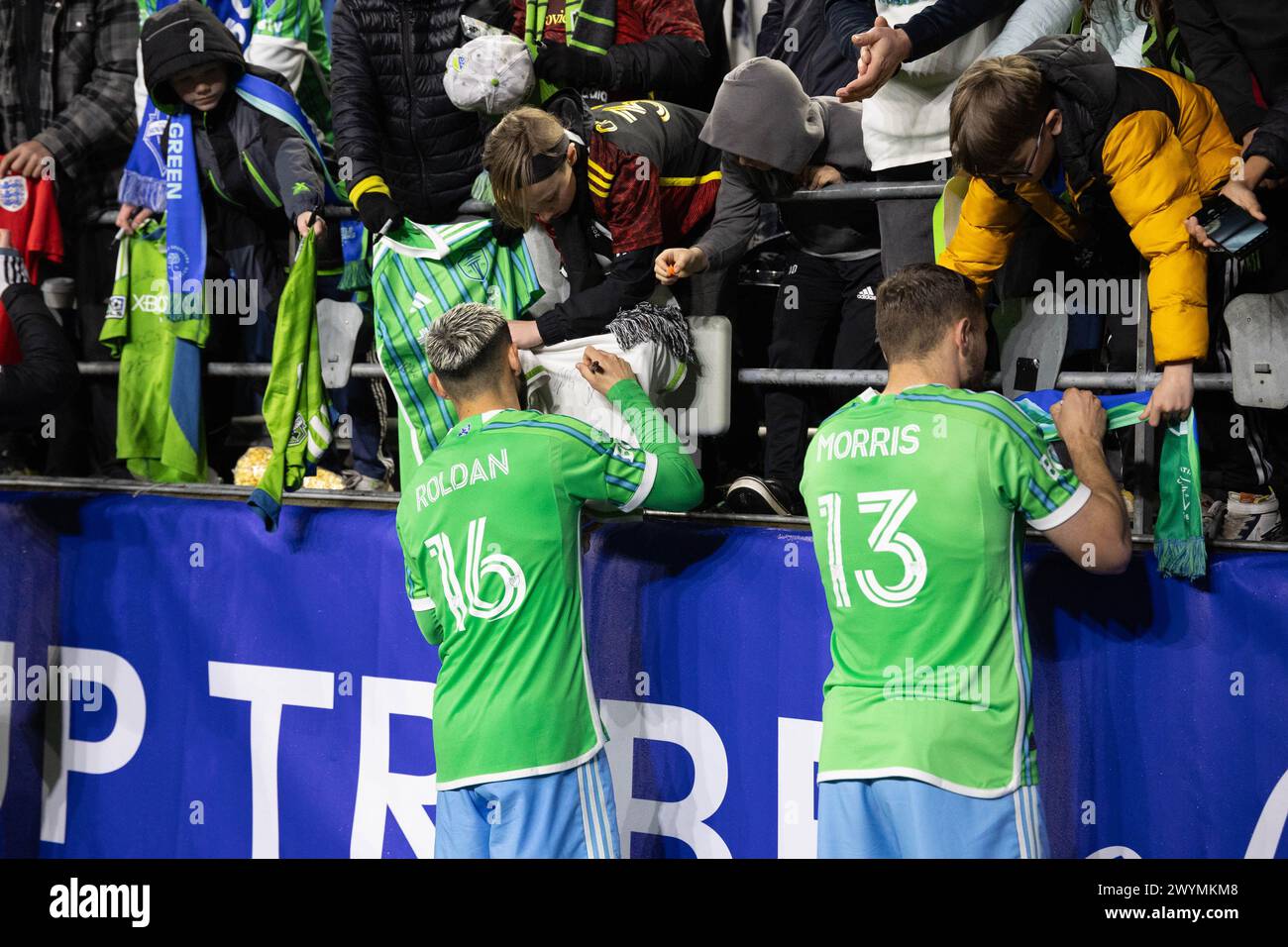 Seattle, Washington, USA. 6th Apr, 2024. Seattle Sounders players, ALEX ...