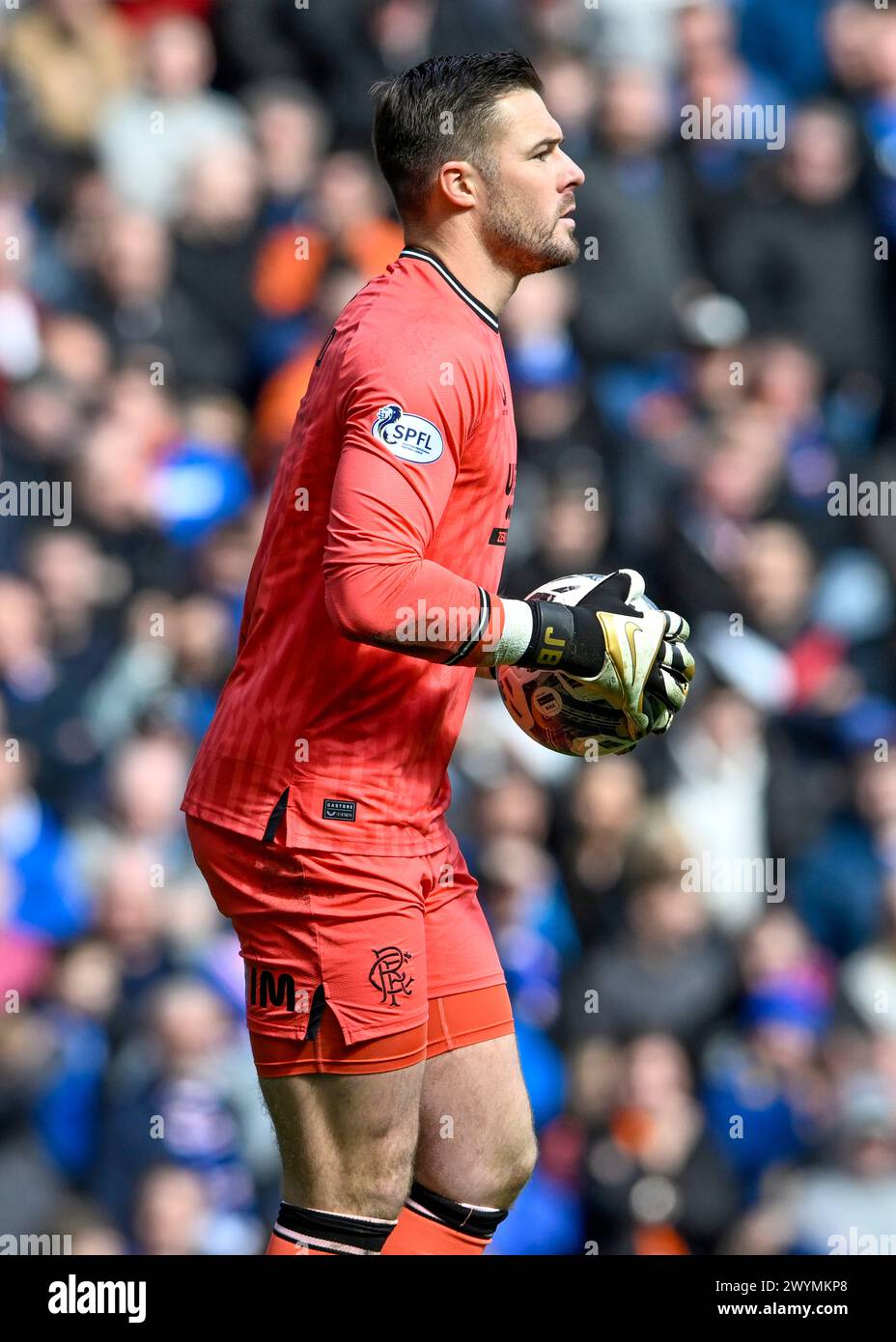 Glasgow, UK. 7th Apr, 2024. Jack Butland of Rangers during the Scottish ...