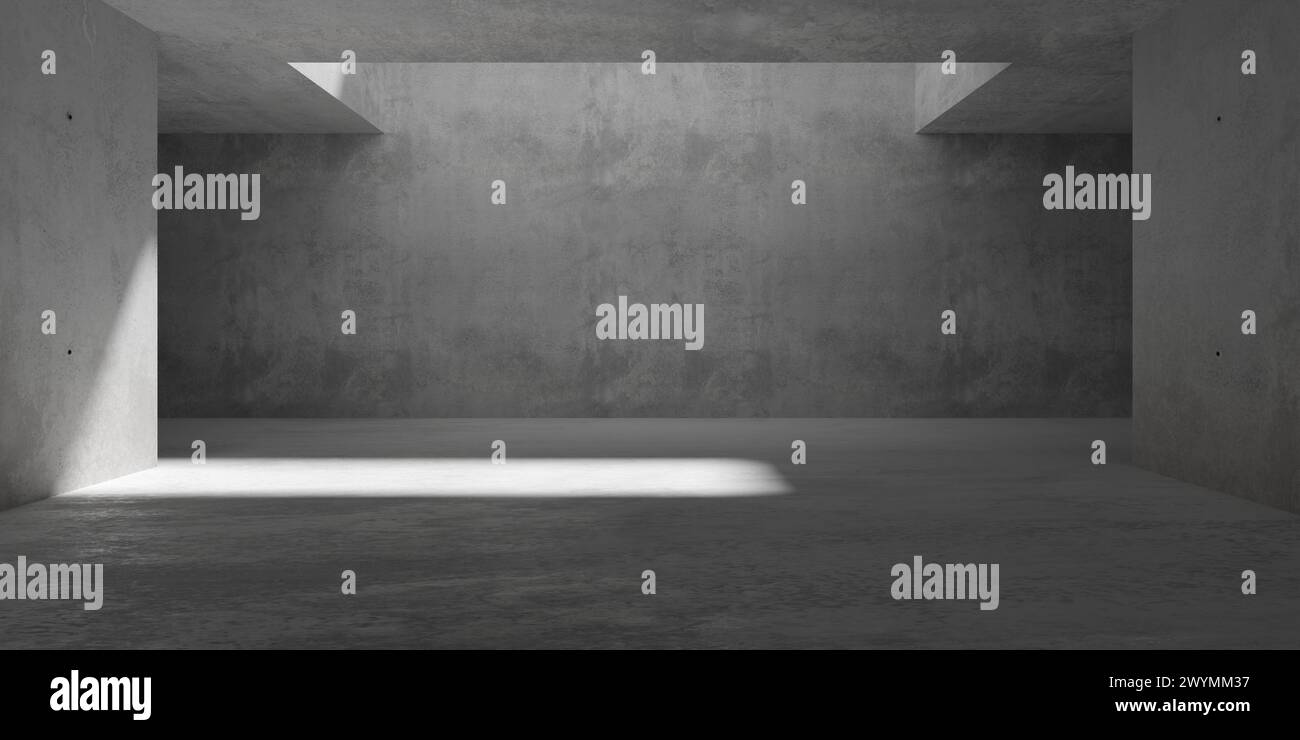Abstract empty, modern concrete room with rectangular opening in the ...