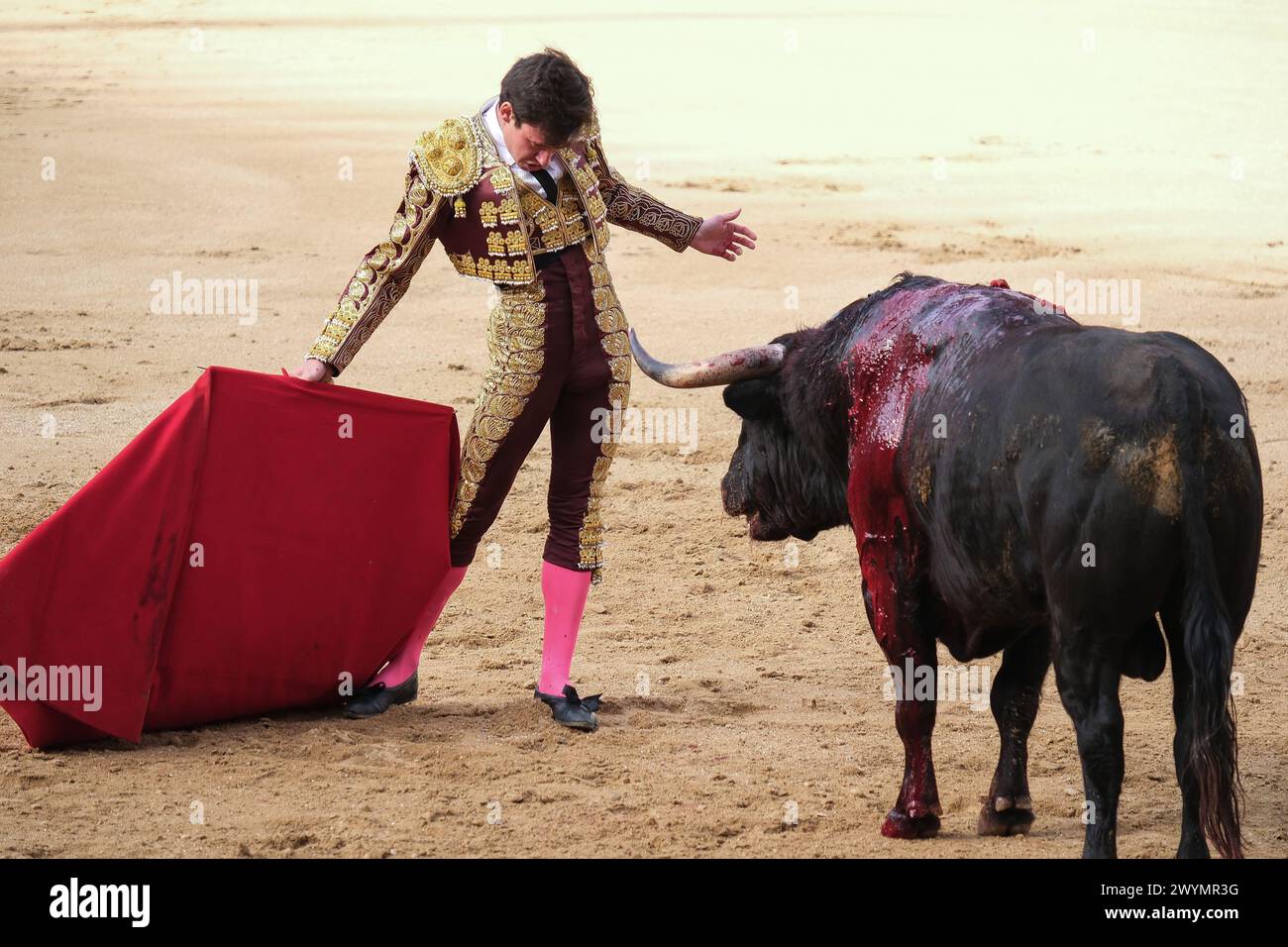 the bullfighter Fabio Jimenez during the bullfight of Corrida de Toros ...