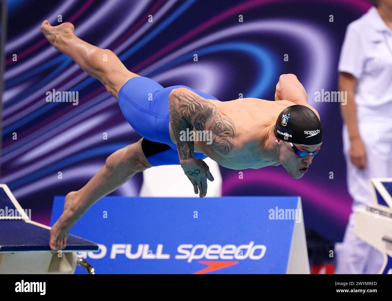Matthew Richards in action during the Men's 200m Freestyle Paris Final ...