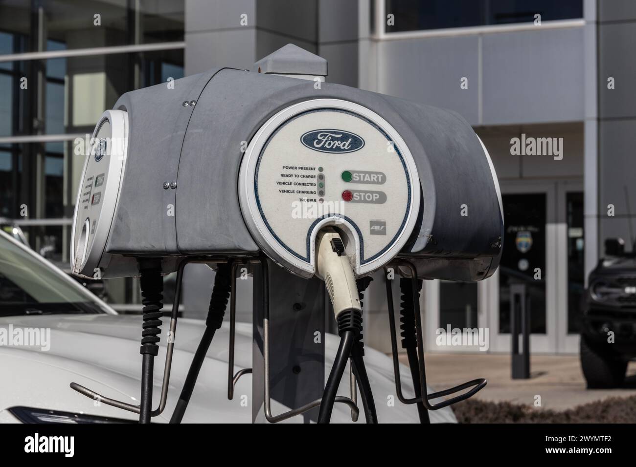 Chicago - April 6, 2024: Ford Electric charging station for the Mustang ...