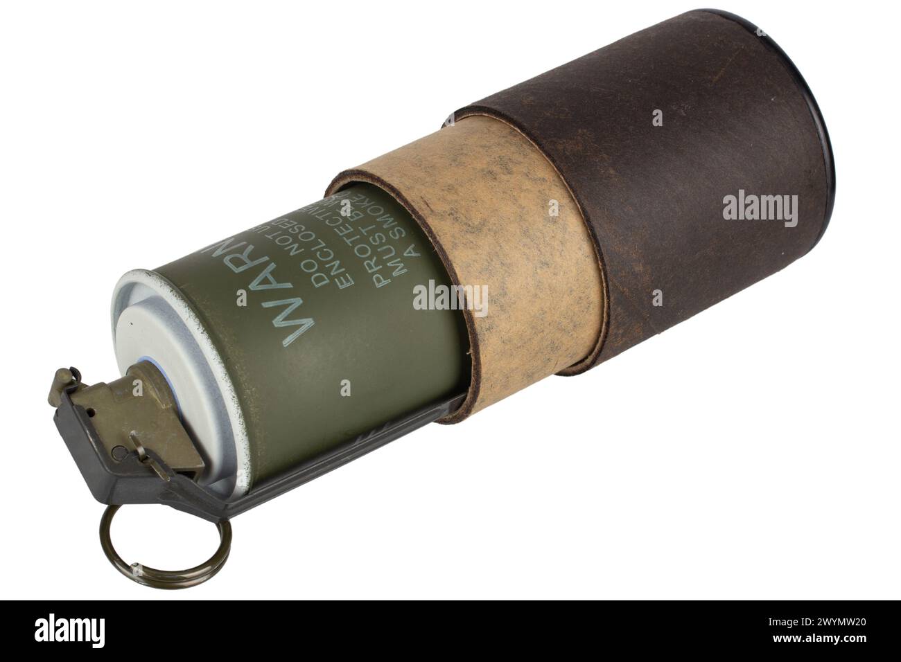 smoke hand grenade isolated on white background Stock Photo - Alamy