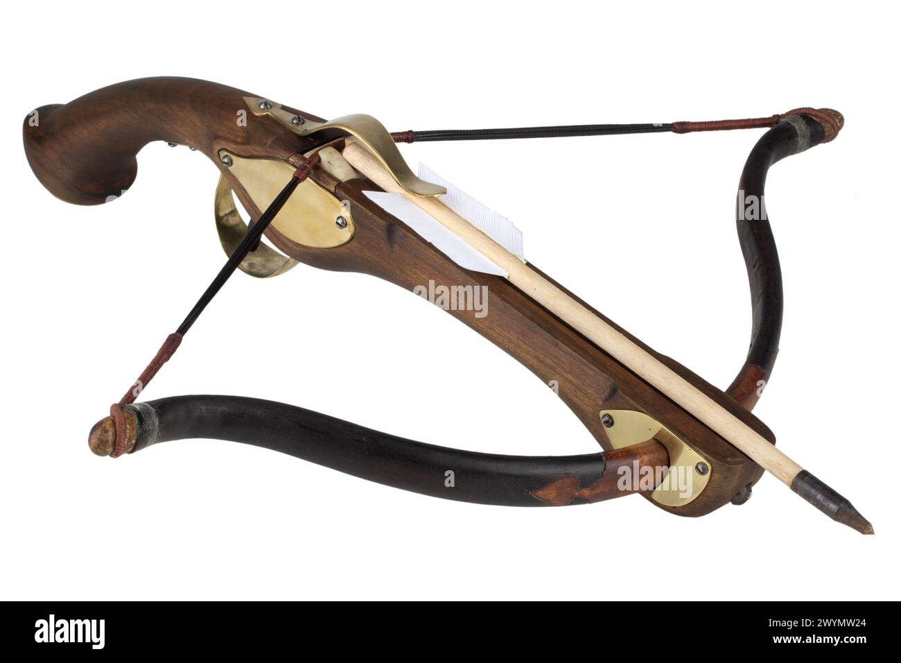 Vintage small crossbow isolated on white background Stock Photo - Alamy