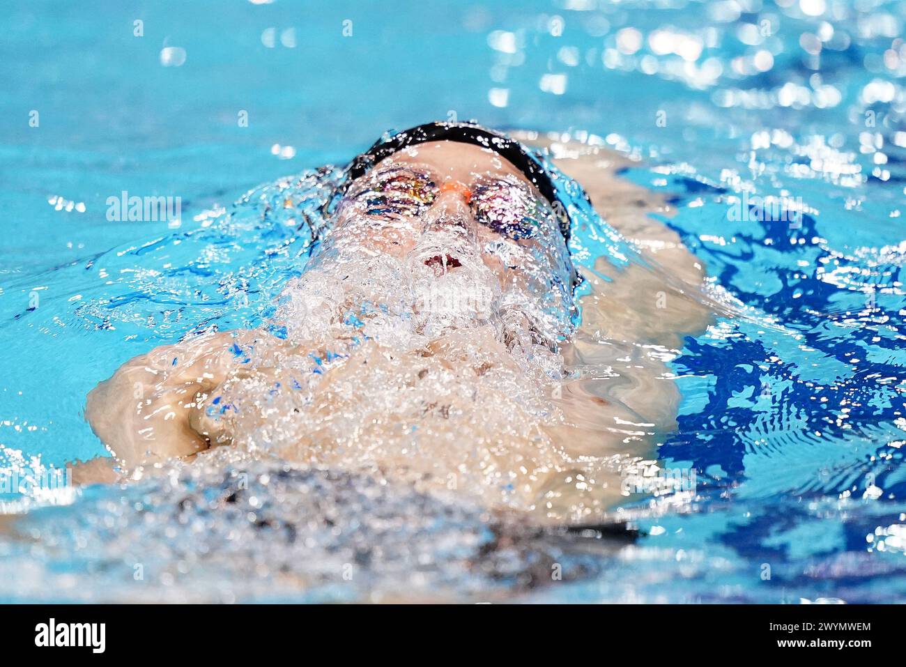 Luke Greenbank in action during the Men's 200m Backstroke Paris Final ...