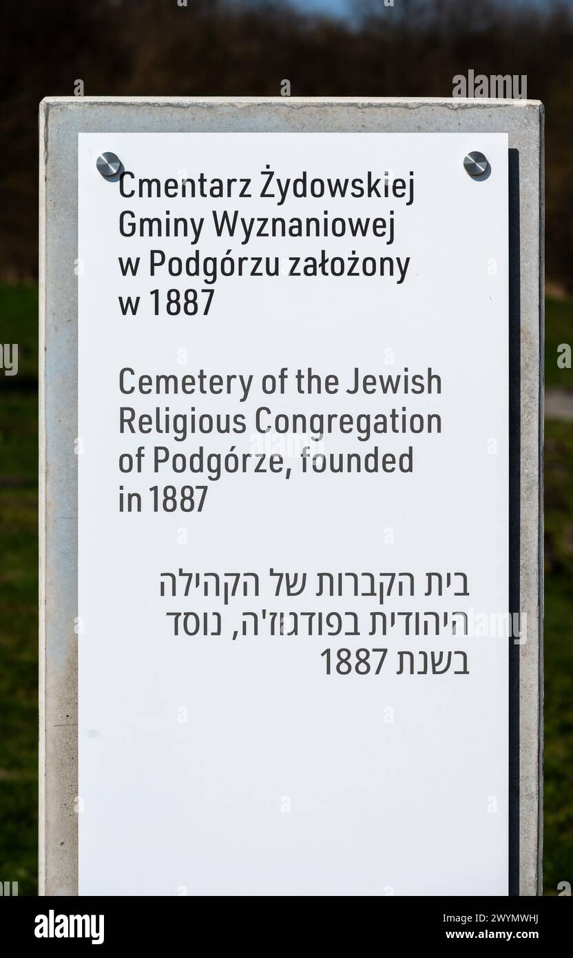 Krakow, Lesser Poland, March 19, 2024 - Information sign of the ...