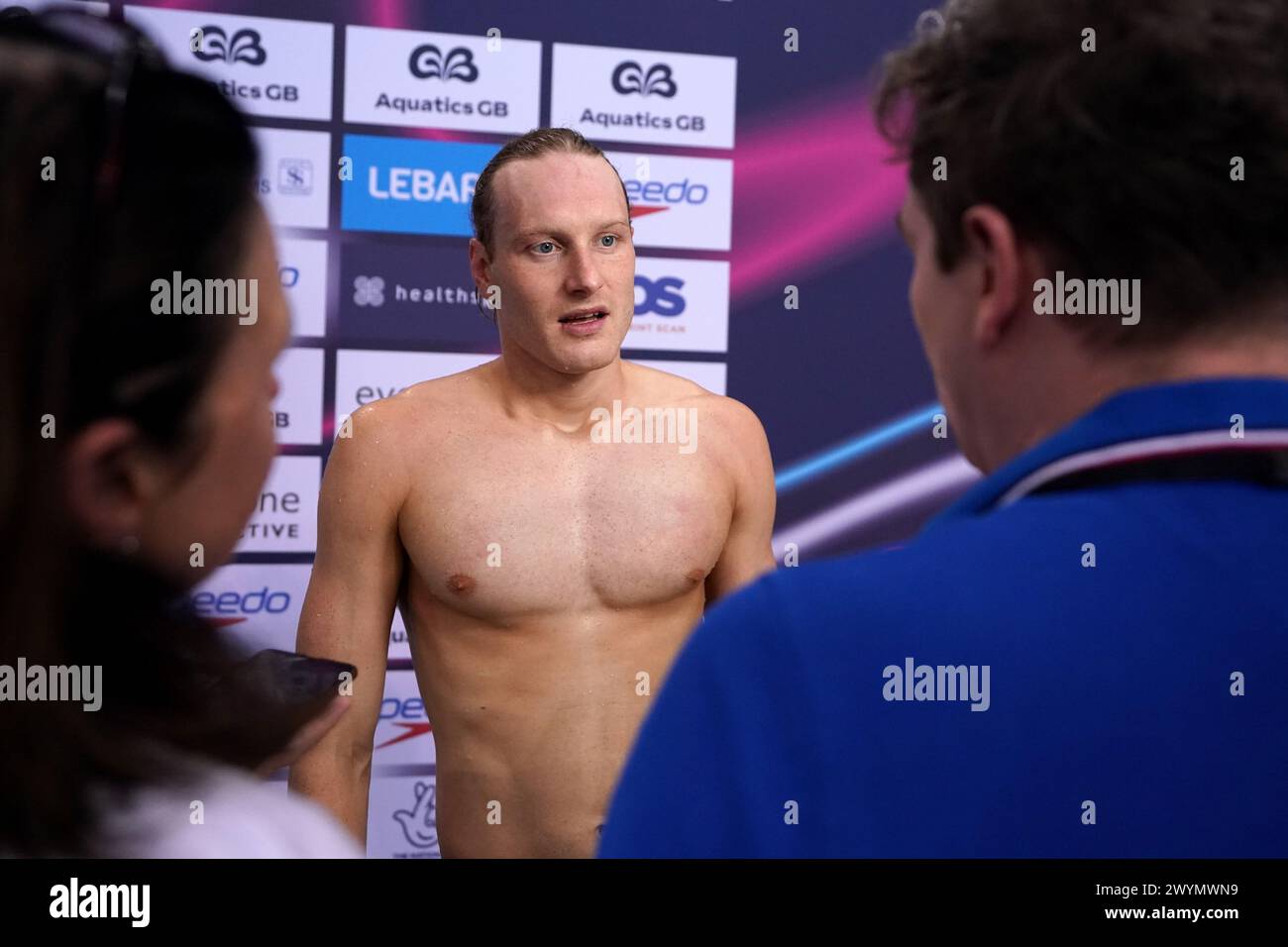 Luke Greenbank after racing in the Men's 200m Backstroke Paris Final on ...