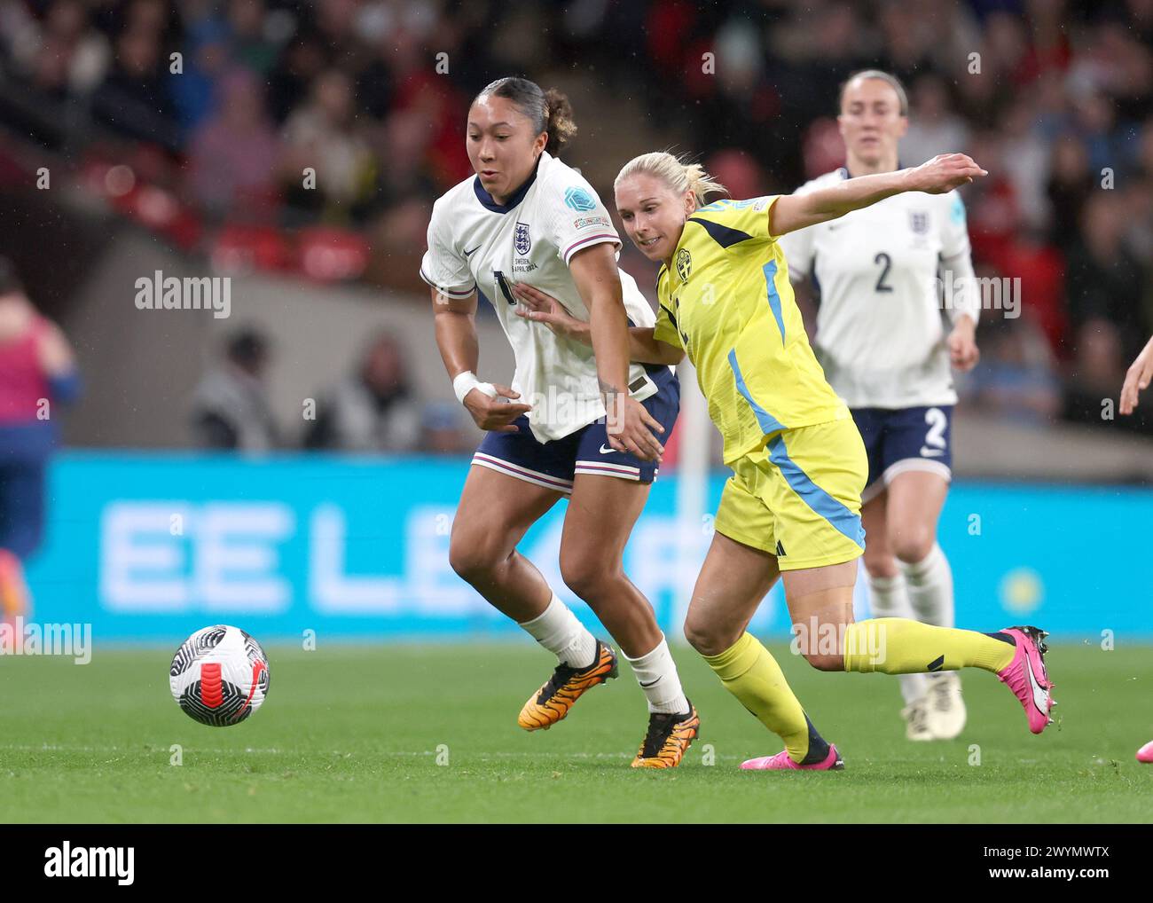 London, England, 5th April 2024. Lauren James of England and Jonna ...