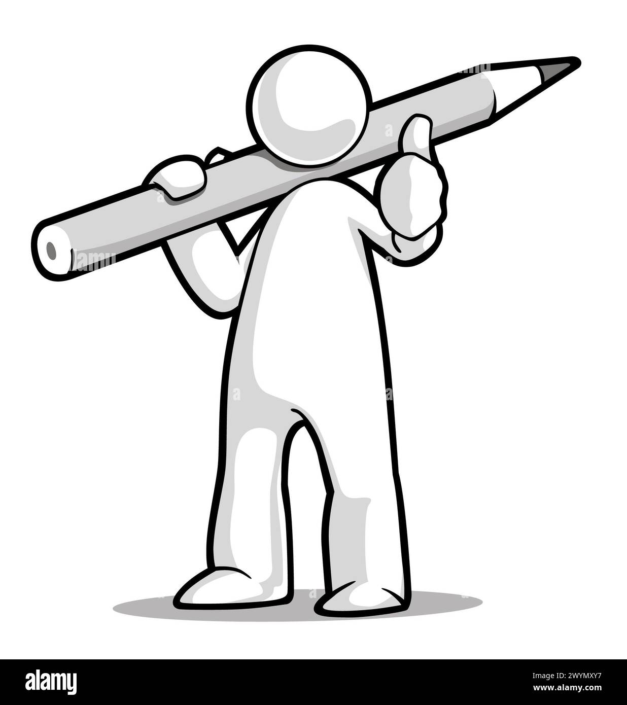 Minimalist black-and-white drawing of a genderless human figure with a ...