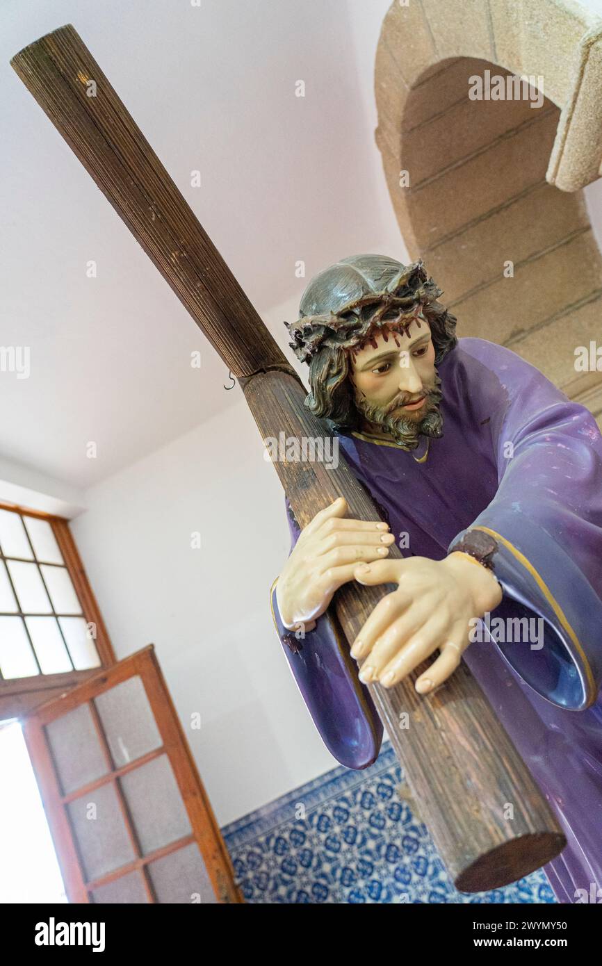 Interior of the parish church of the village of Malpica do Tejo with ...