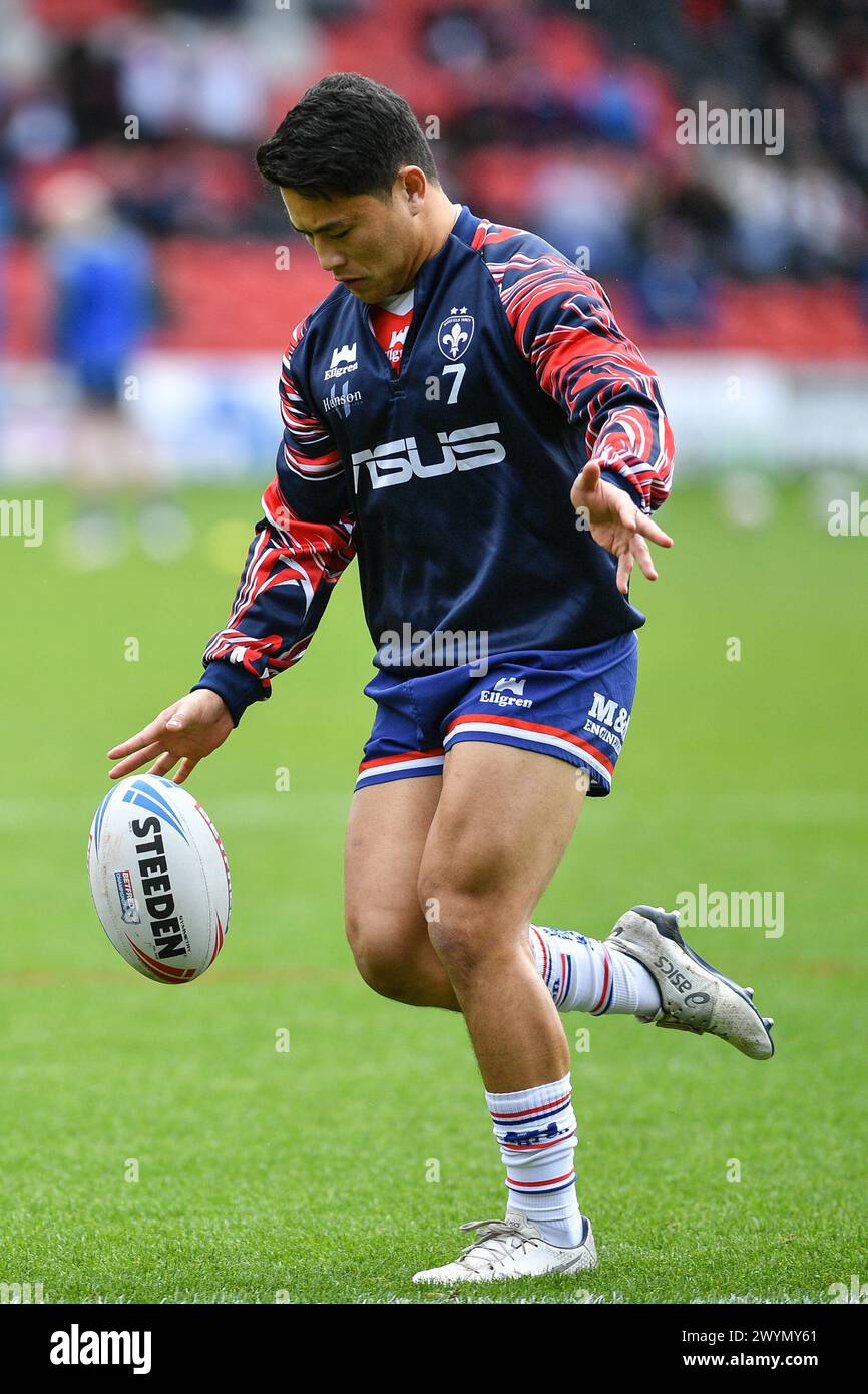 Doncaster, England - 7th April 2024 Wakefield Trinity's Mason Lino ...