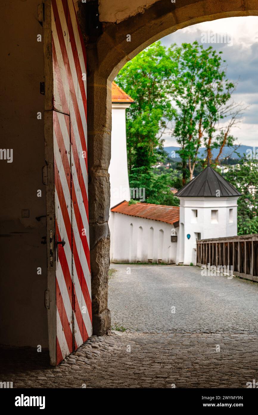 Passau, Germany - July 21, 2023: View of Veste Oberhaus castle. Inner ...