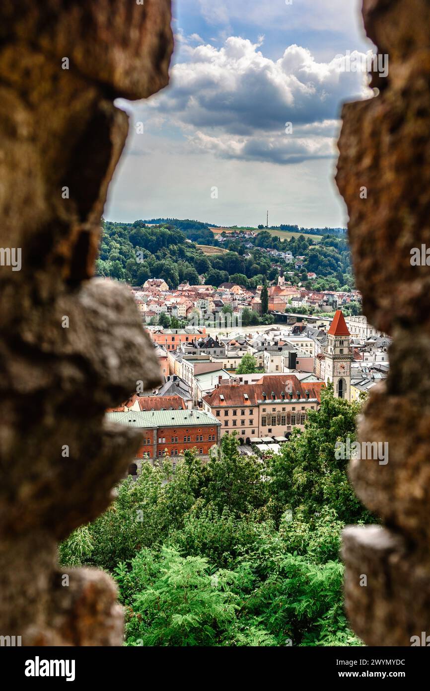 Passau, Germany - July 21, 2023: View of Veste Oberhaus castle. Inner ...
