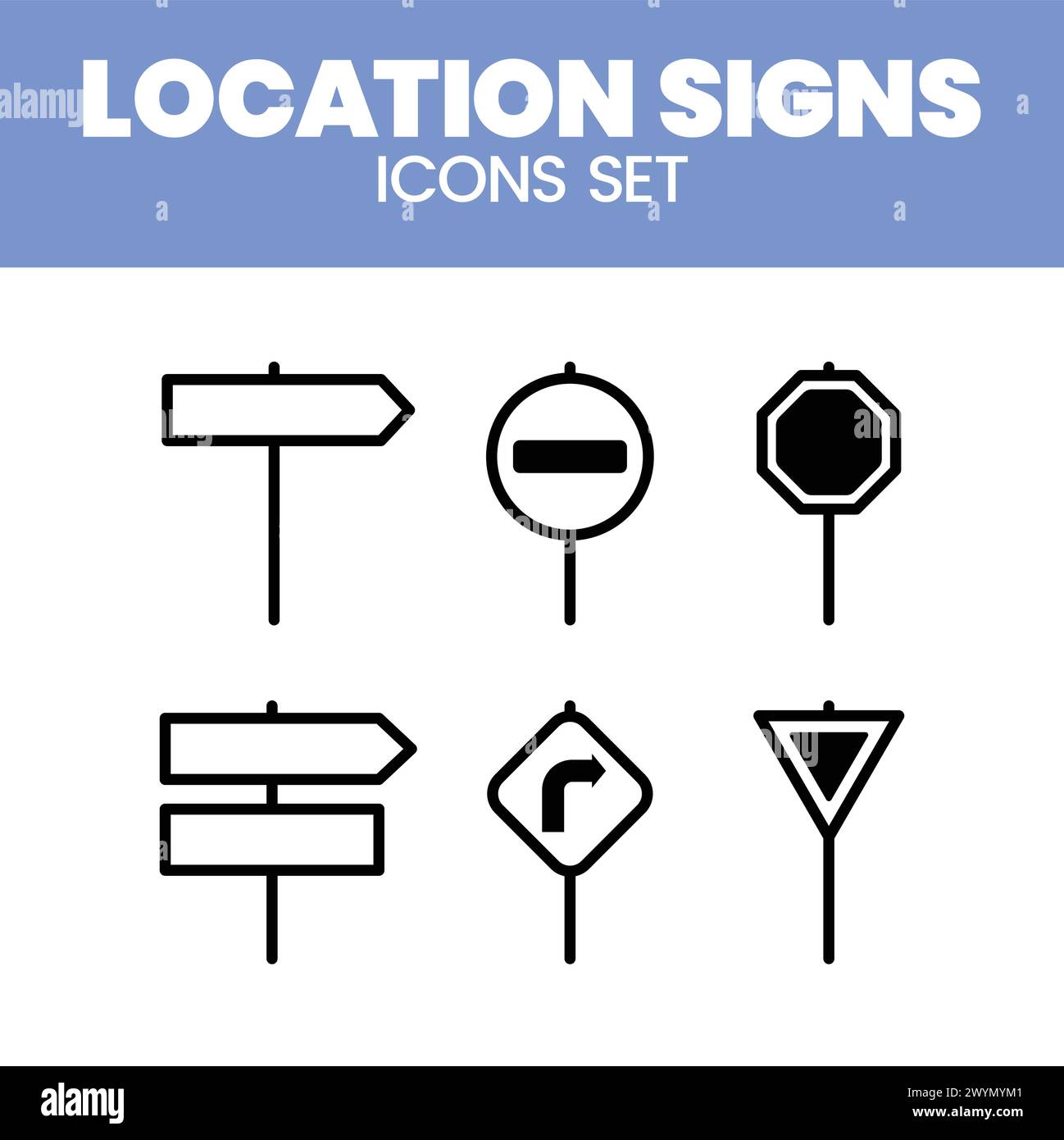 Street Signs Icon Sets Vector Illustration GPS Map Street Signs Icon ...