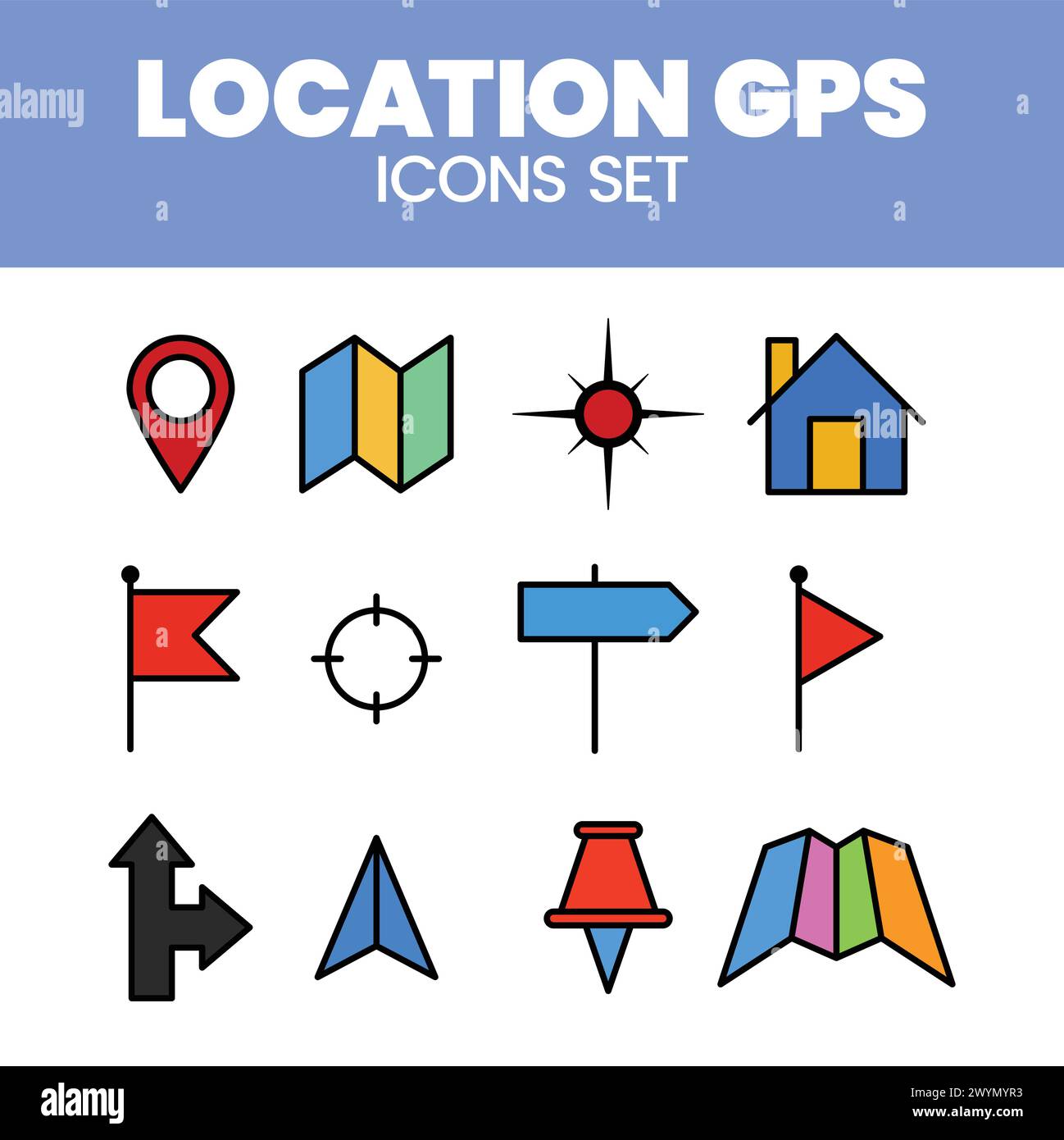 Location Navigation Icon Sets Vector Illustration GPS Map Icon sets ...