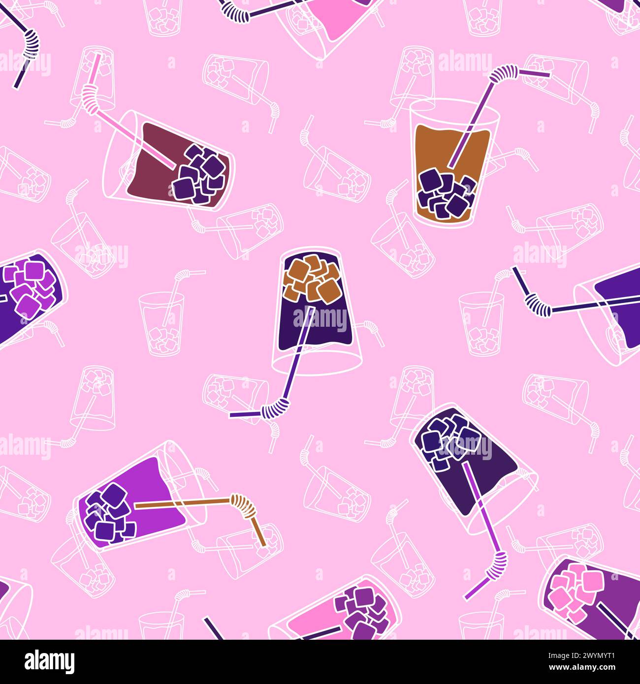 Summer print cocktails seamless ice pattern for wrapping paper and ...