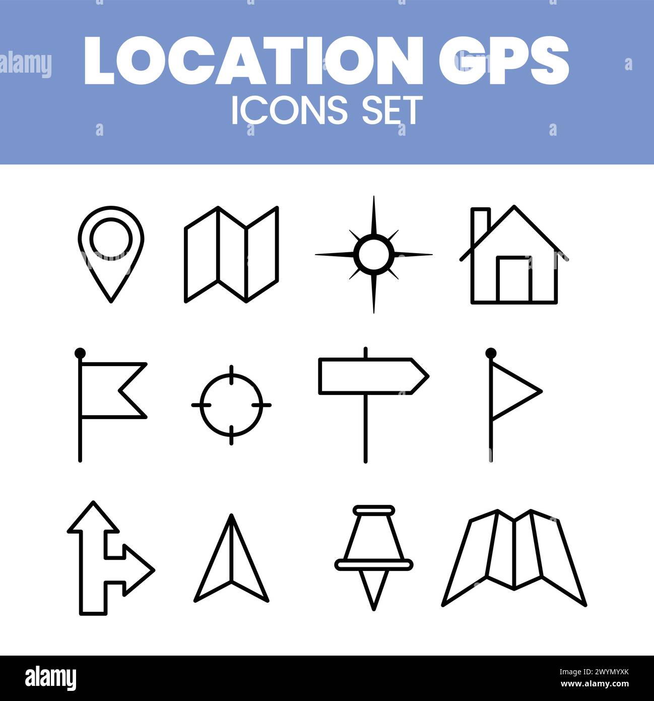 Location Navigation Icon Sets Vector Illustration GPS Map Icon sets ...