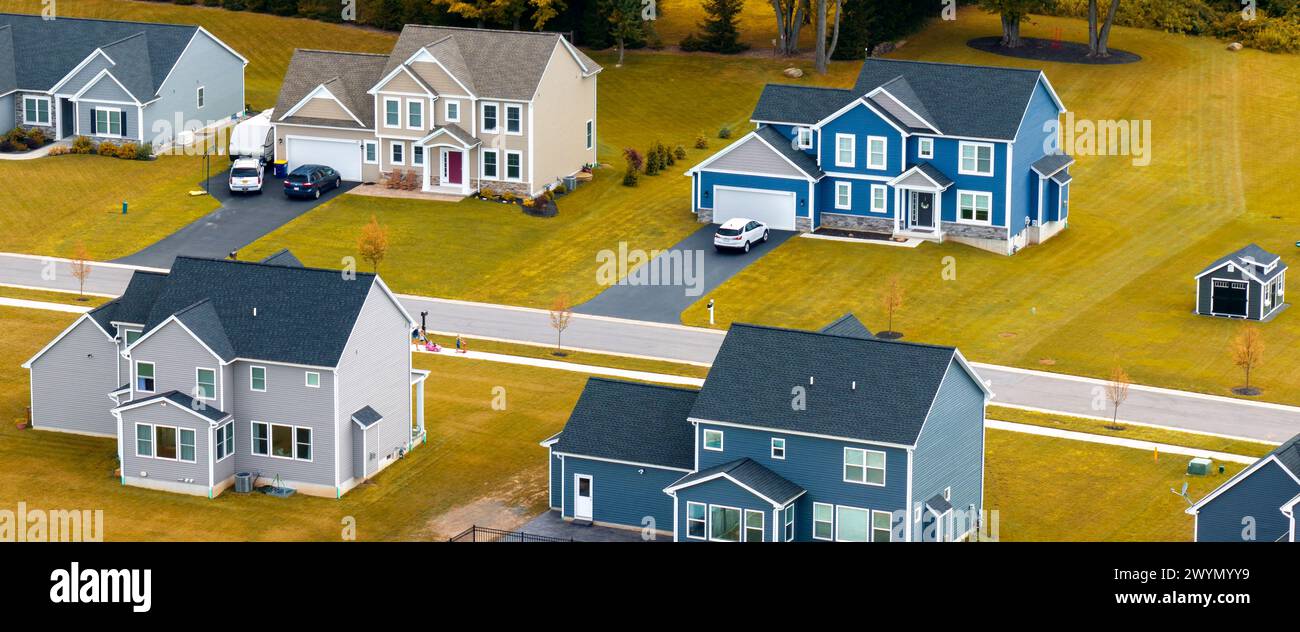 Low-density two story private homes with large lot size and green ...