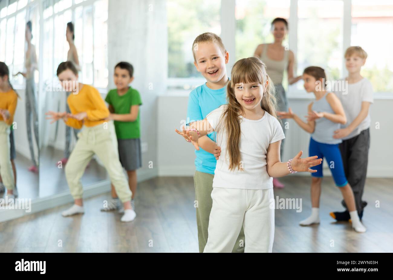 Girl paired up with boy and training to perform boogie woogie couple ...