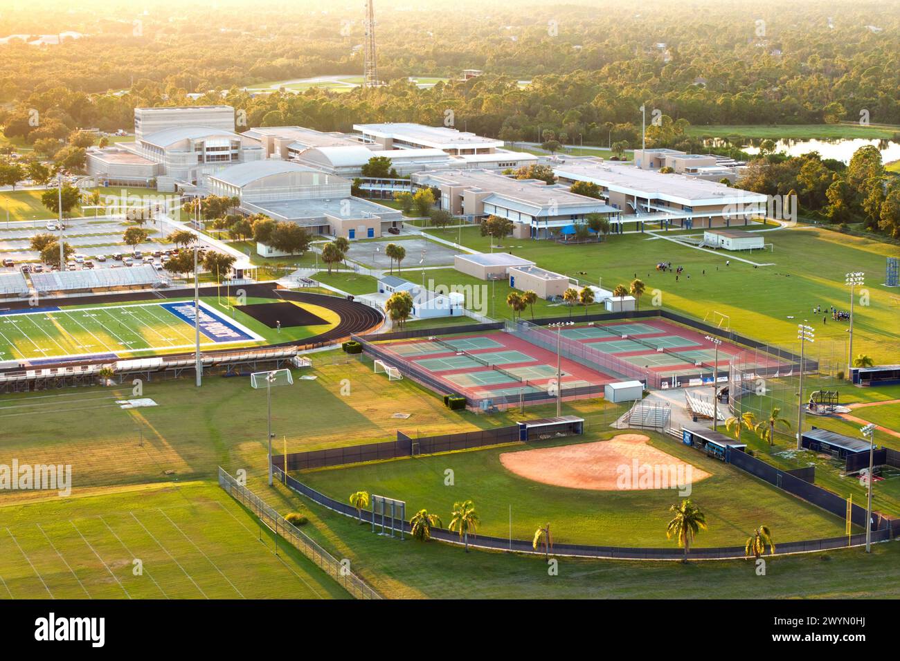 Sports facilities at public school in North Port, Florida. American ...