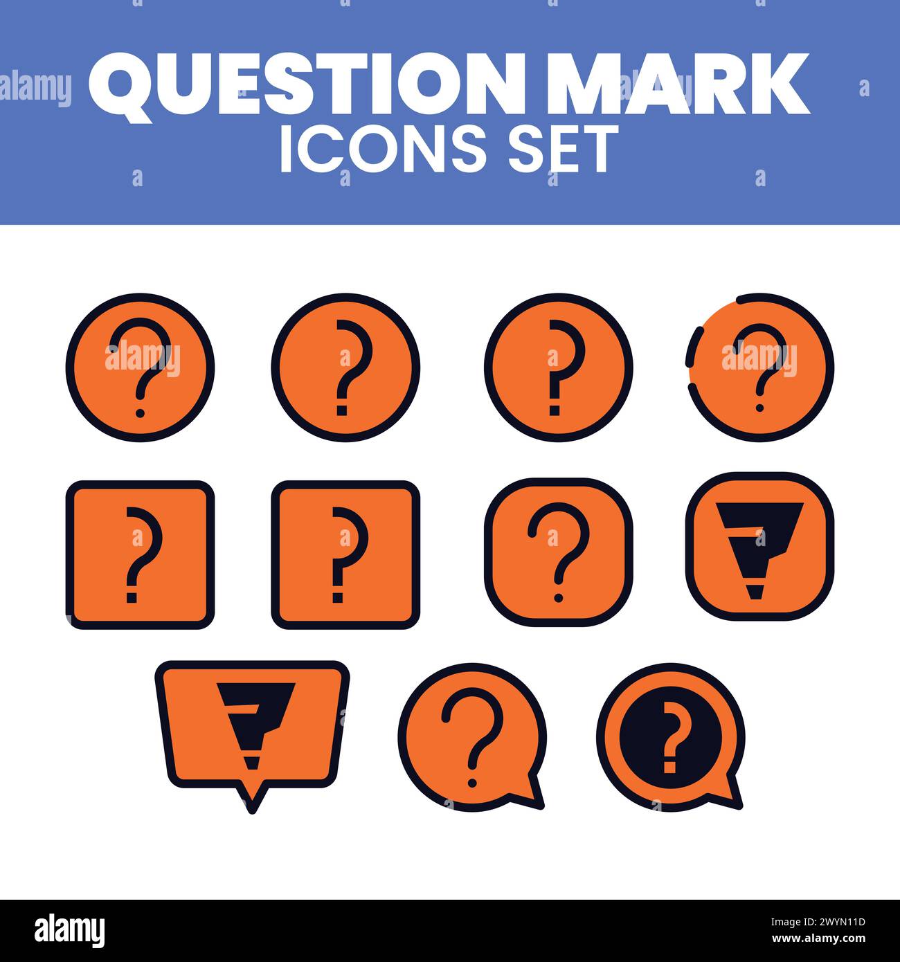 Question Mark Icons Set Vector Question Mark Illustration Curiosity ...