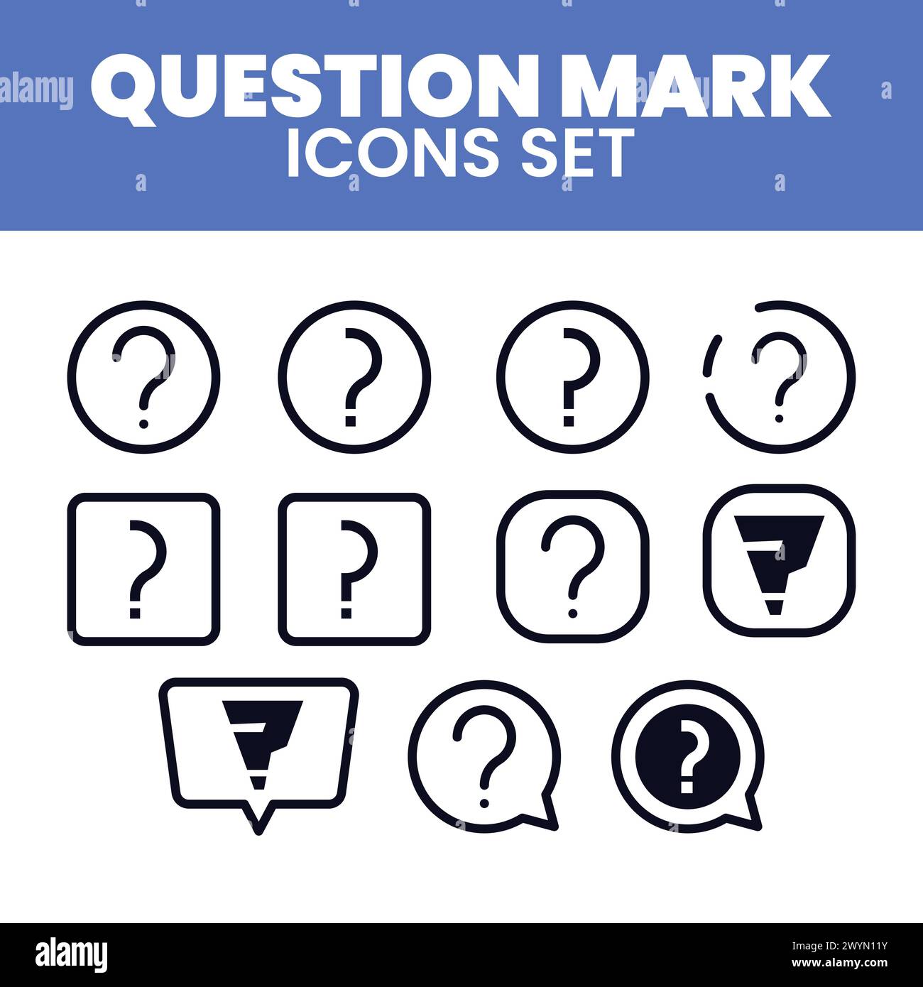 Question Mark Icons Set Vector Question Mark Illustration Curiosity ...