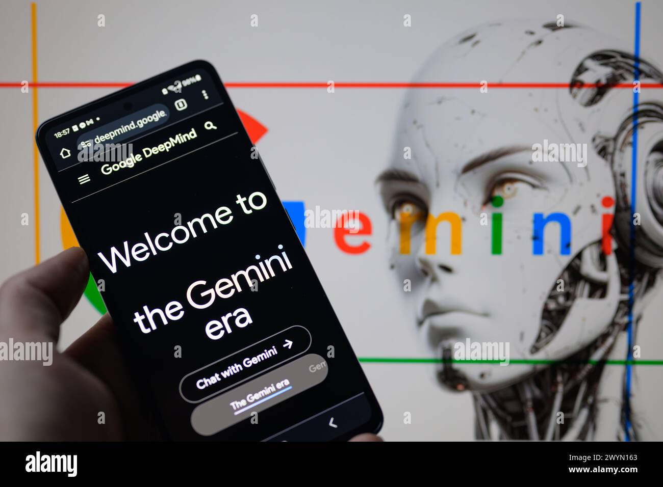 Brussels, Belgium. 07th Apr, 2024. The Gemini home page is displayed on ...
