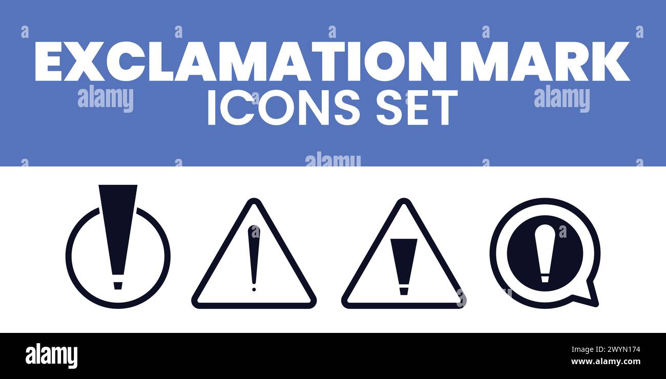 Exclamation Mark Icons Set Vector Exclamation Mark Icons Warning Sign Illustration icons Set ...