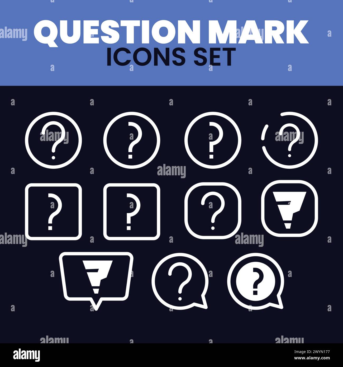 Question Mark Icons Set Vector Question Mark Illustration Curiosity ...