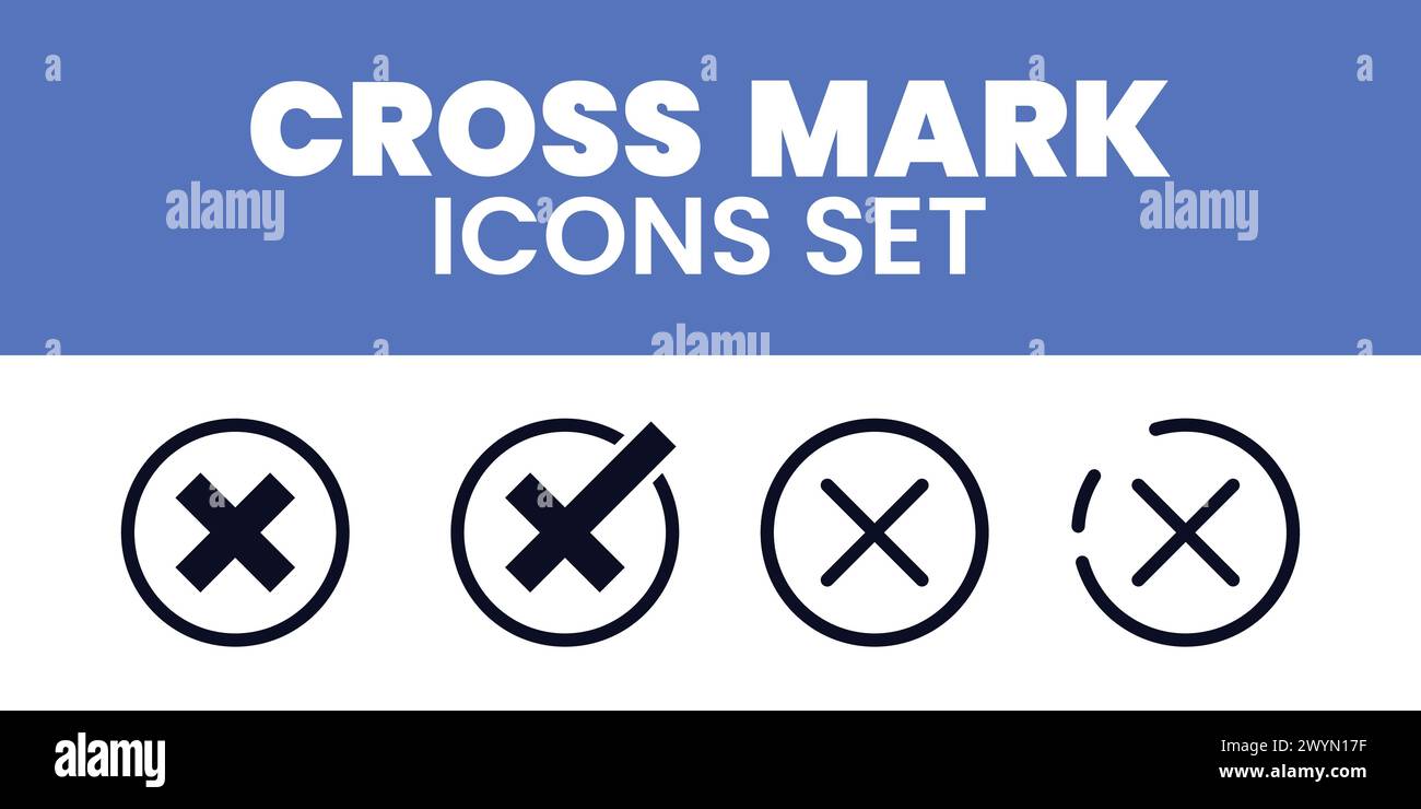 Red Cross Mark Icons Set Illustration Wrong Cross Mark Vector Sets ...