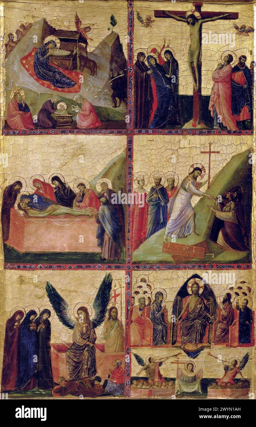 KAB76927 Scenes from the Passion (panel) by Giovanni da Rimini (14th ...