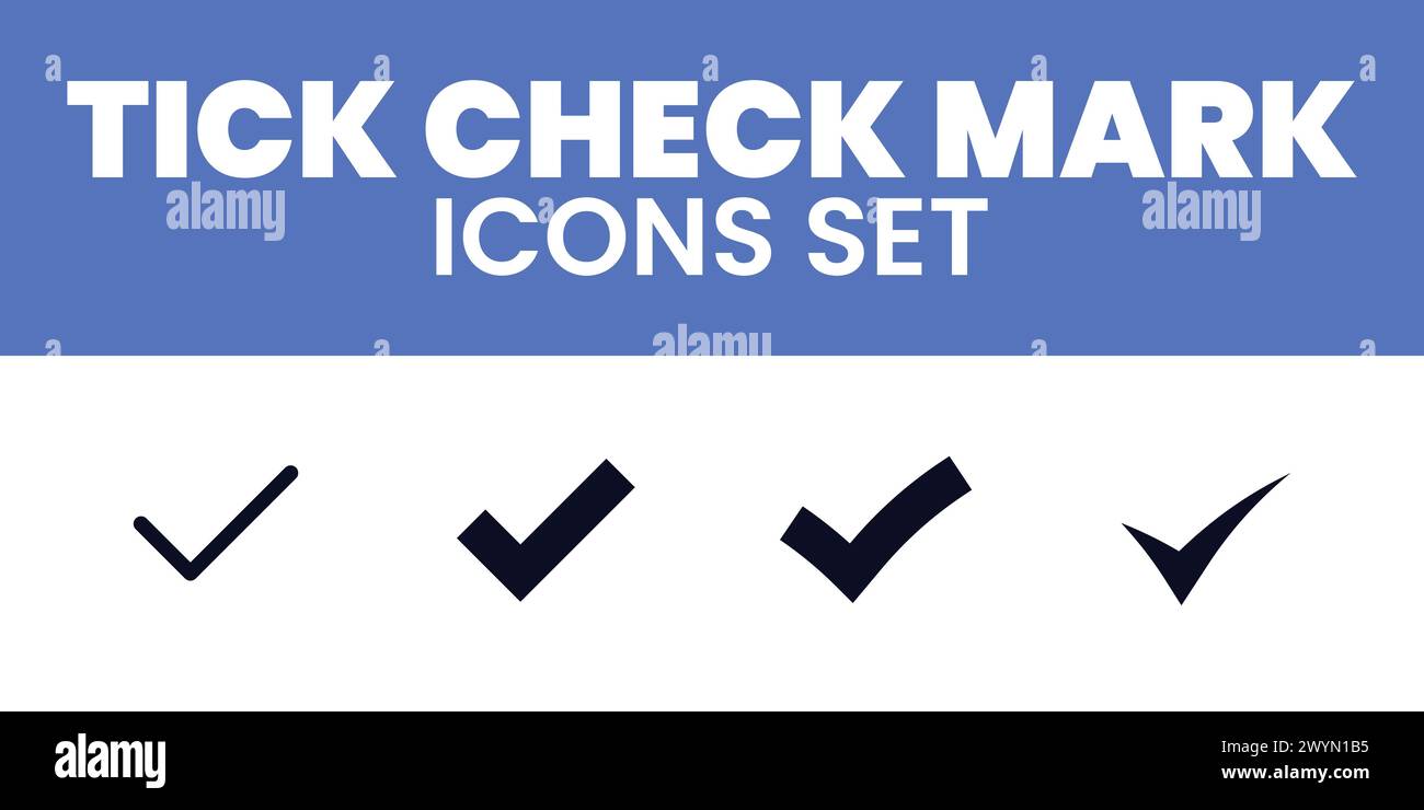 Check Mark Icons Set Vector Tick Mark Illustration Correction Mark ...