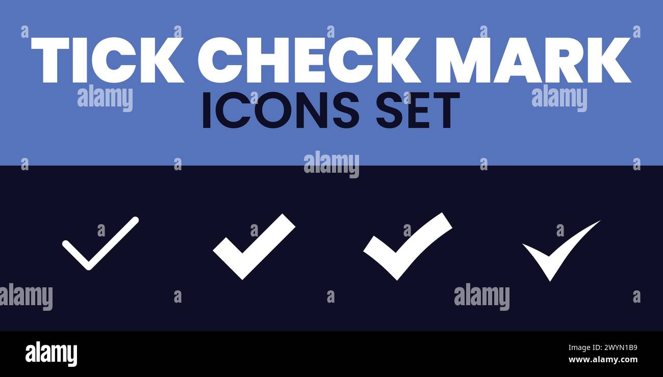 Check Mark Icons Set Vector Tick Mark Illustration Correction Mark ...