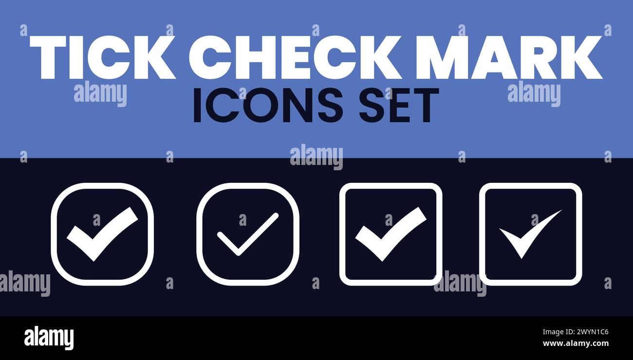 Check Mark Icons Set Vector Tick Mark Illustration Correction Mark ...