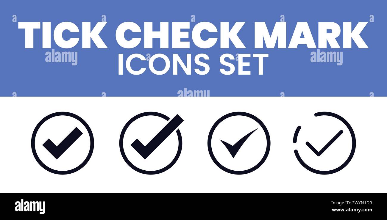 Check Mark Icons Set Vector Tick Mark Illustration Correction Mark ...