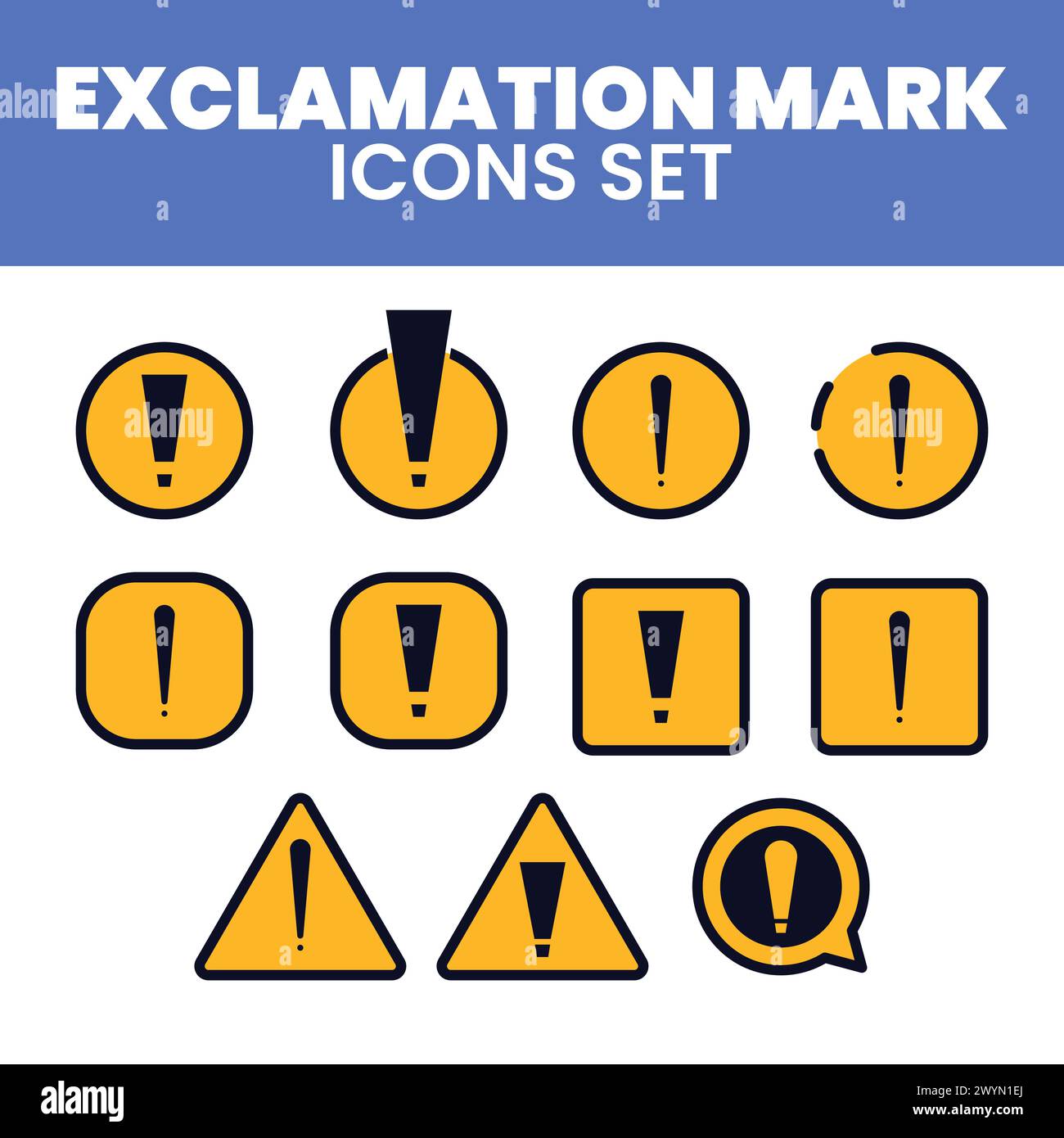 Exclamation Mark Icons Set Vector Exclamation Mark Icons Warning Sign ...