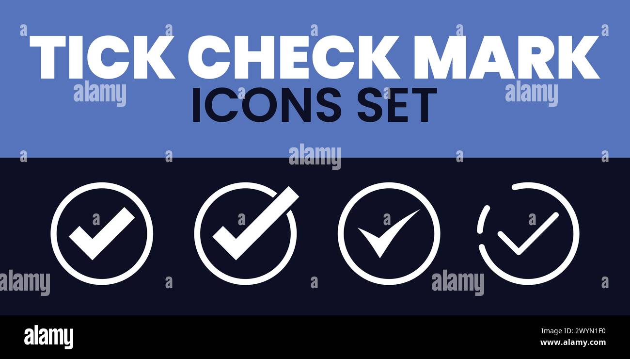 Check Mark Icons Set Vector Tick Mark Illustration Correction Mark ...