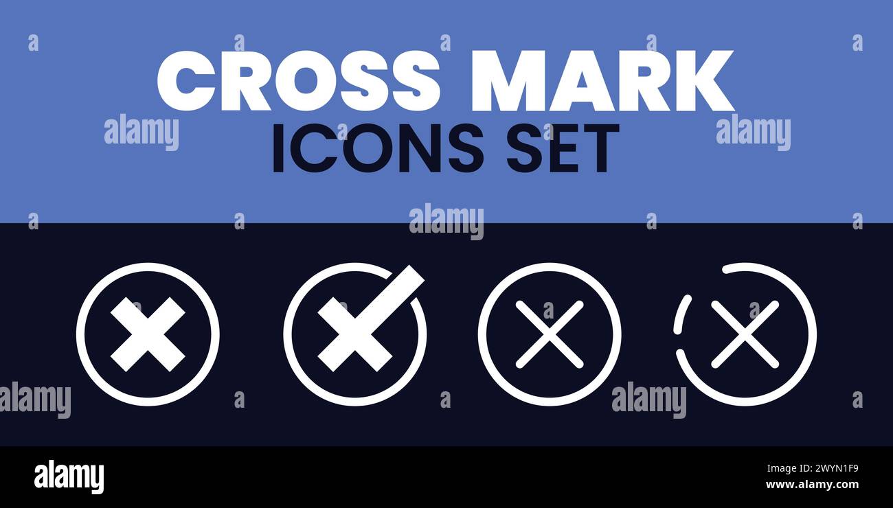 Red Cross Mark Icons Set Illustration Wrong Cross Mark Vector Sets ...