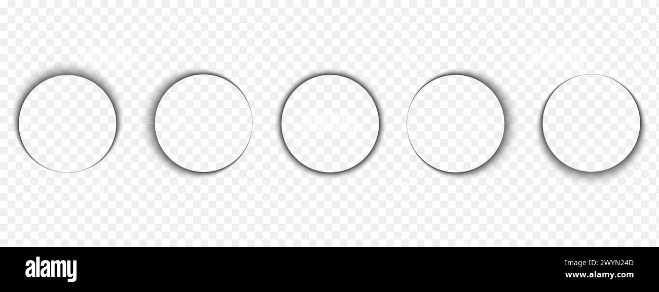 Round shadows isolated on transparent background. Circle soft overlay ...
