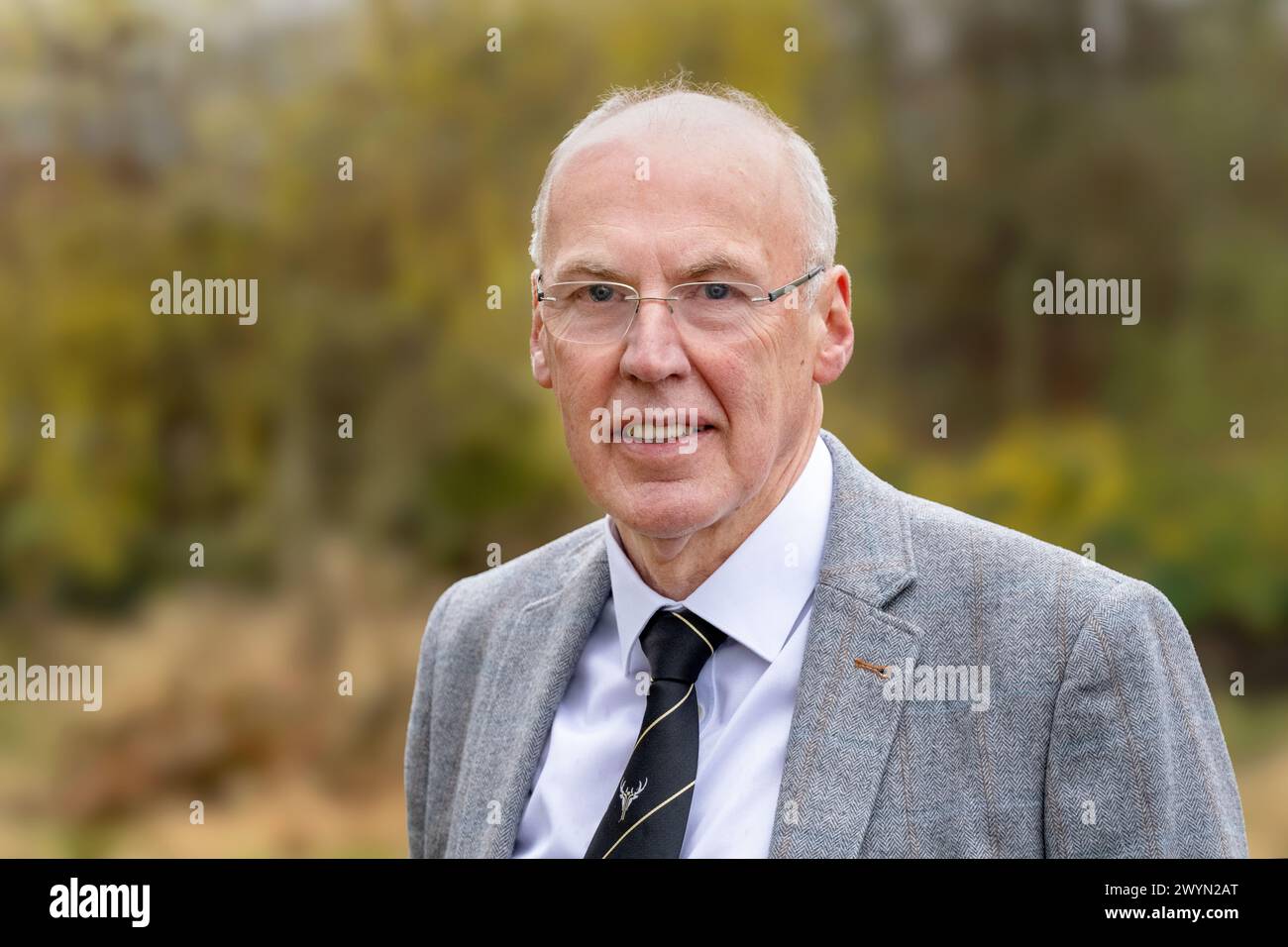 Portrait images taken outdoors of the Camanachd Association President ...