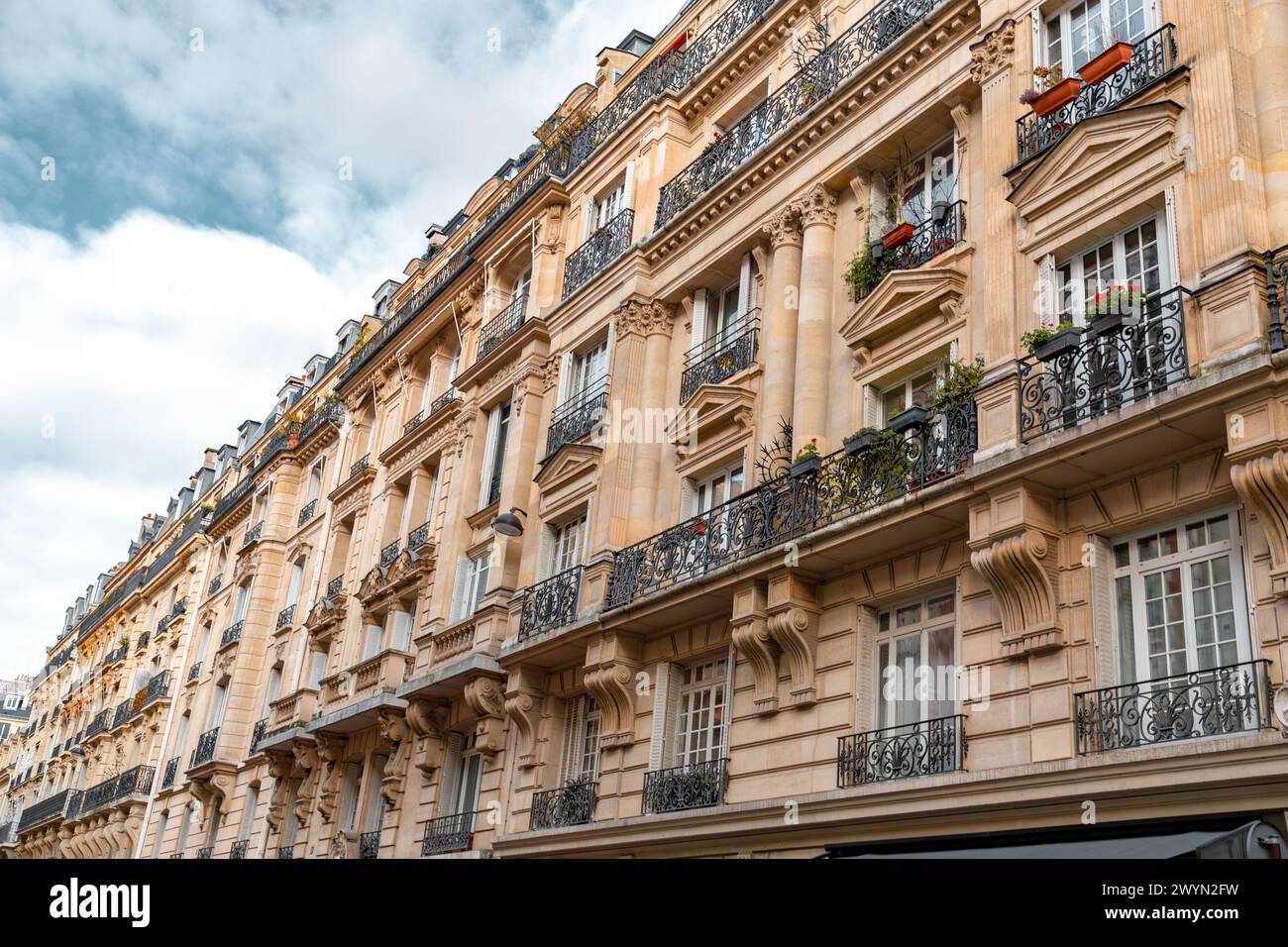 Detail from typical French architecture in Paris, France Stock Photo ...